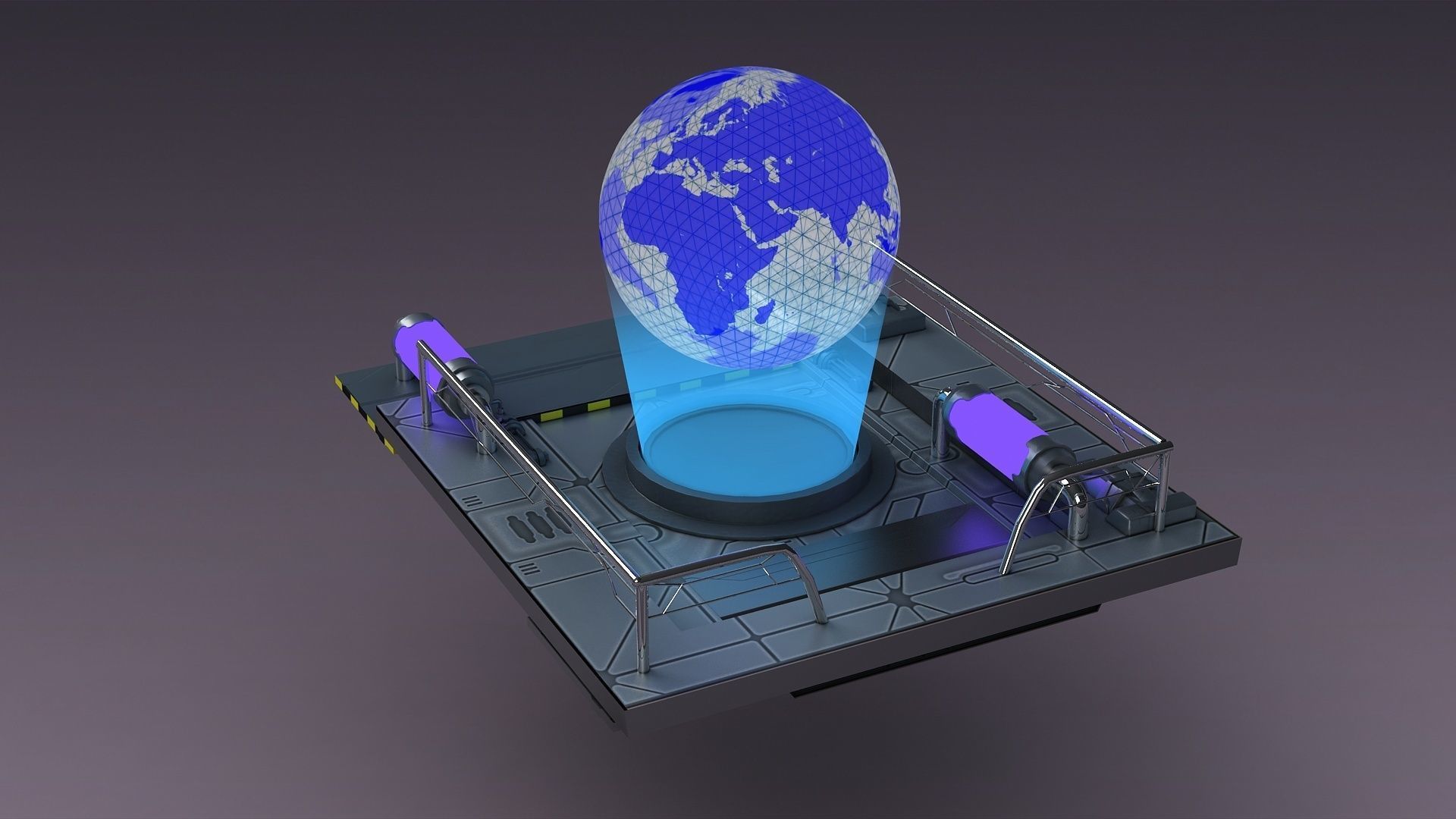 Space Earth Station Orbit Planet Hologram Medical Lab Research 3D model ...