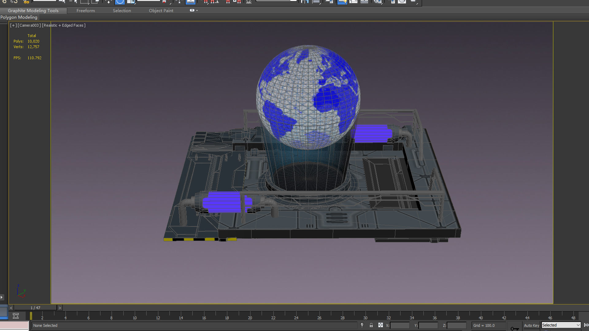 Space Earth Station Orbit Planet Hologram Medical Lab Research 3D model ...