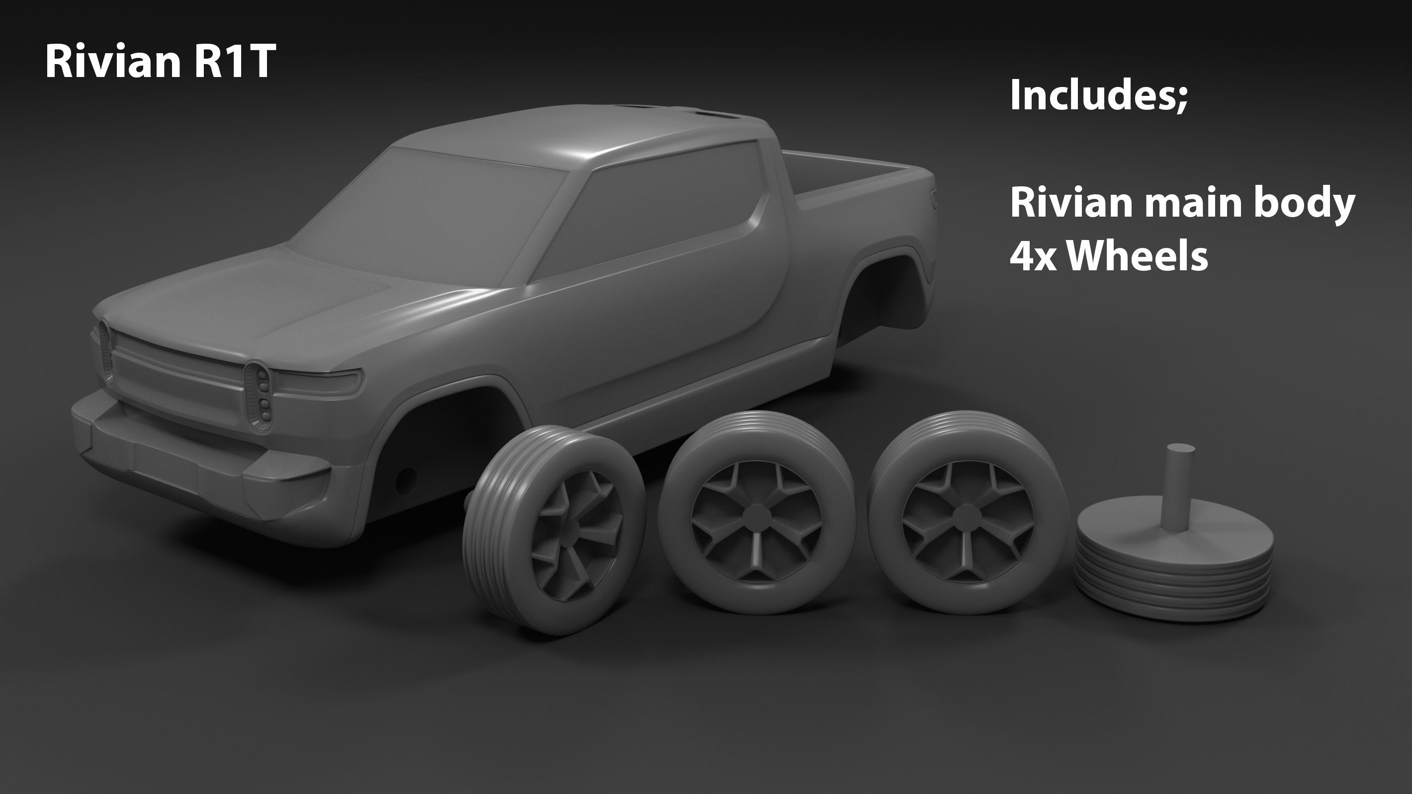 Rivian R1T 3D Print Model 3D model 3D printable | CGTrader