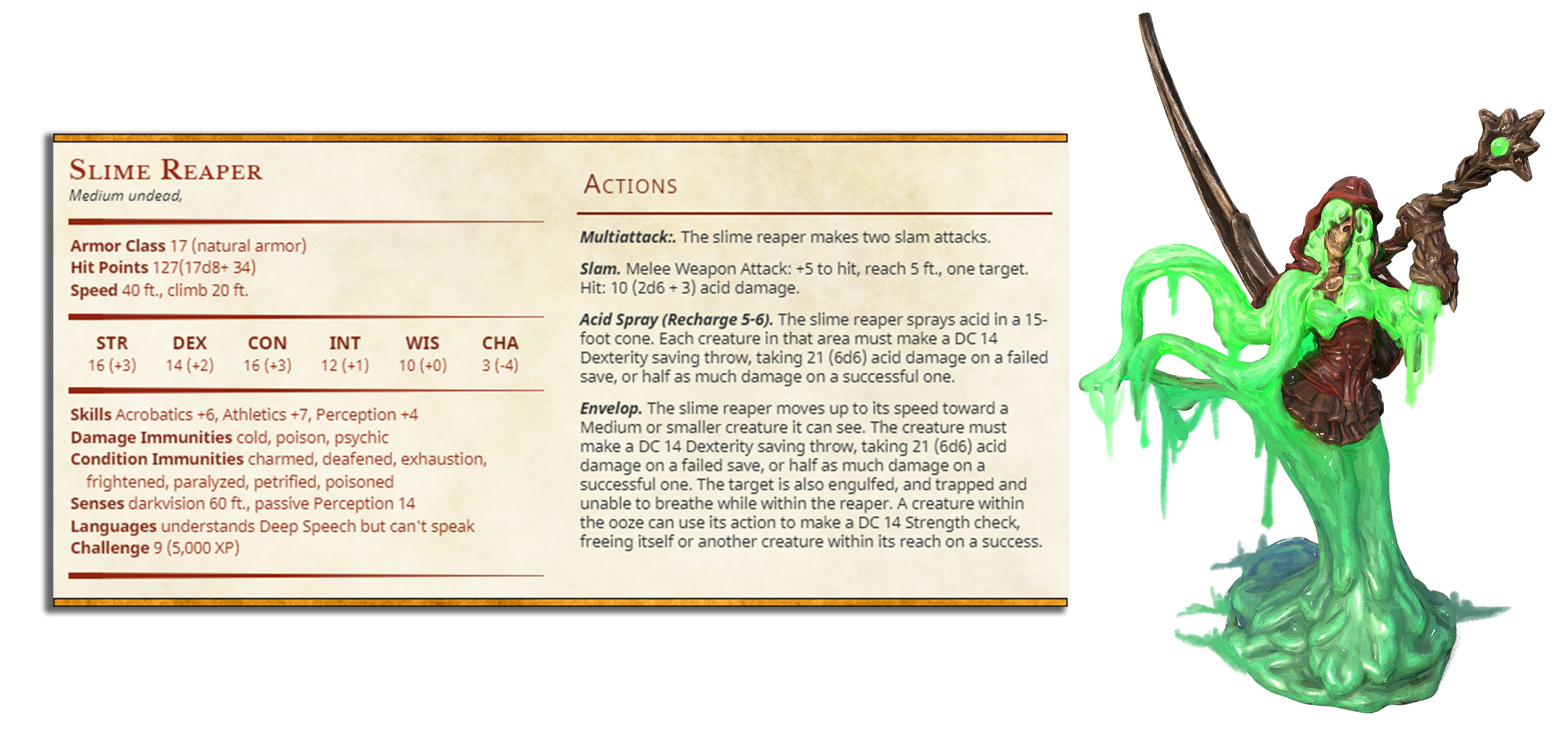 Slime Reaper - Humanoid Slime - PRESUPPORTED - 32mm scale 3D model 3D ...