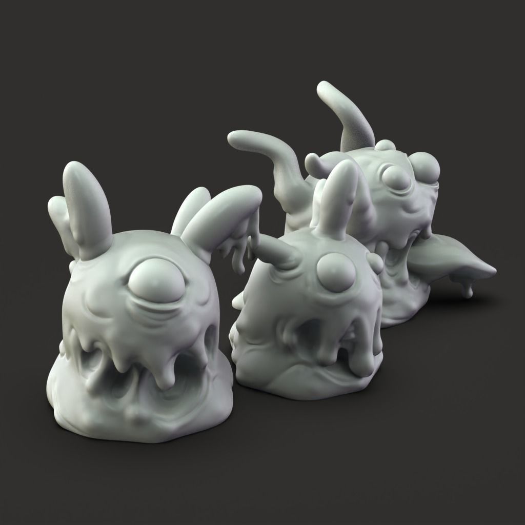 Slimes - 3 Basic Slimes - PRESUPPORTED - 32mm scale 3D model 3D ...