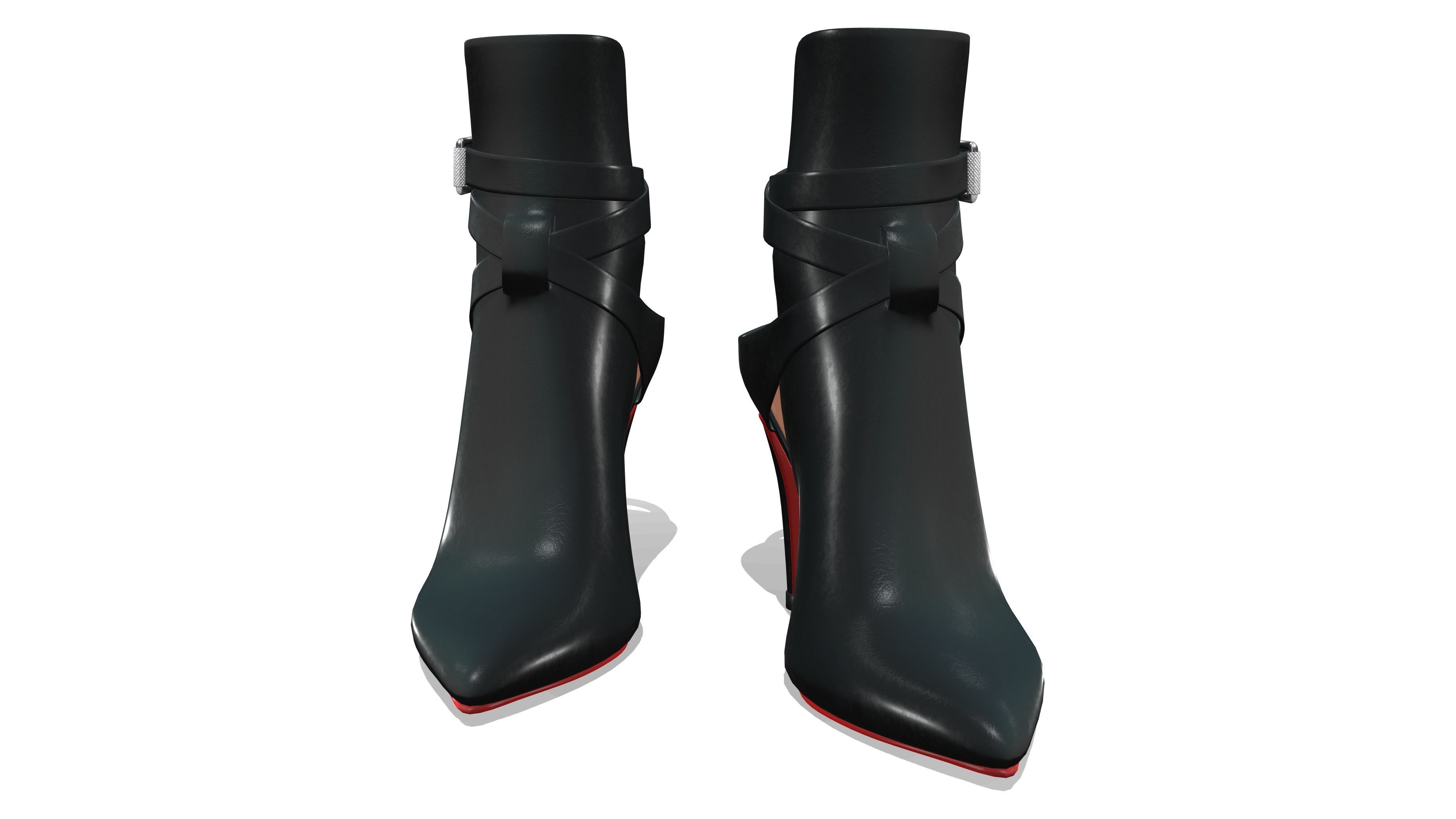 3D model Pointy Toe Open Back Booties VR / AR / low-poly | CGTrader