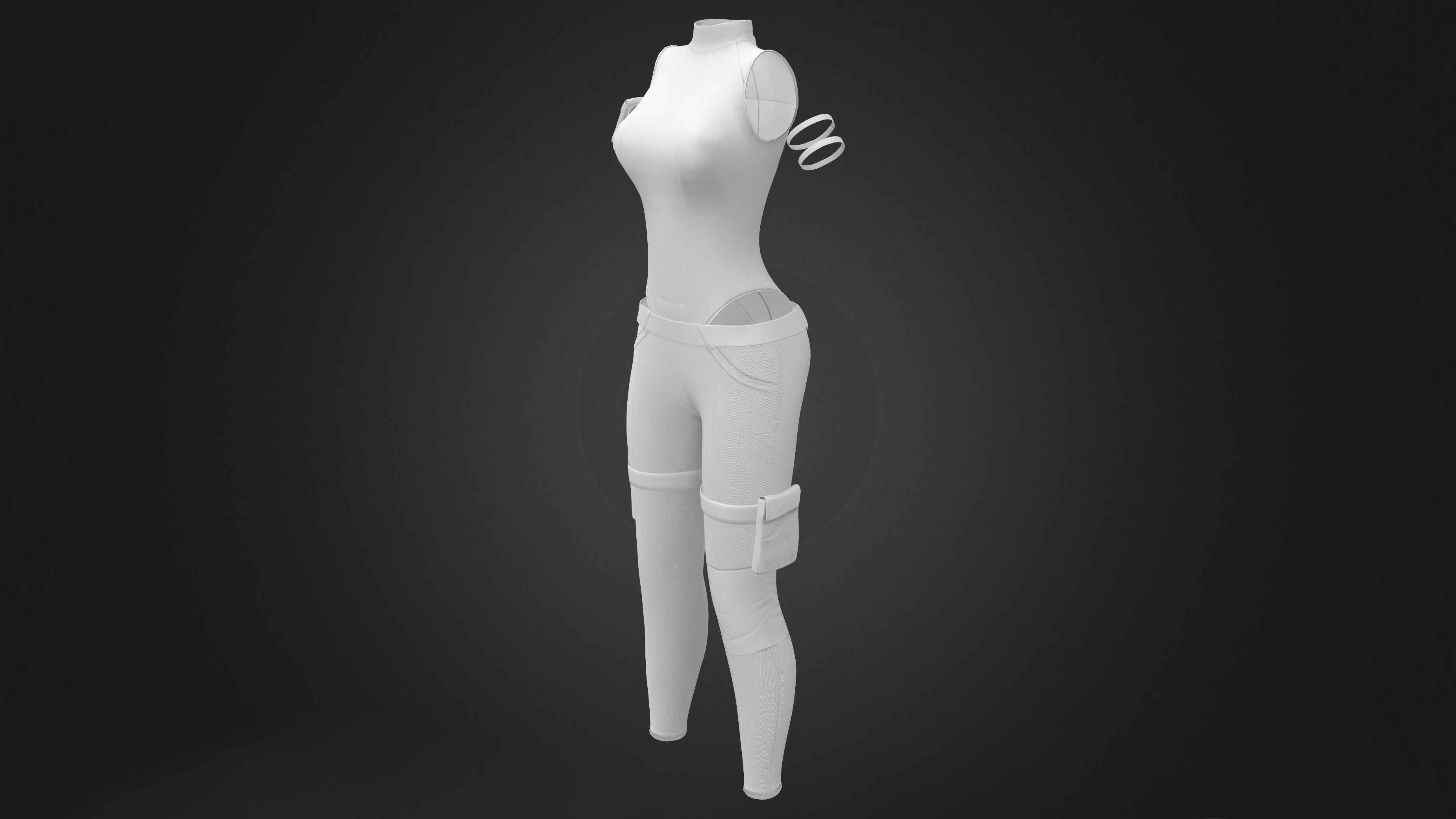 3D model Anime Outfit Corset Romper Suit With Leggings VR / AR / low ...