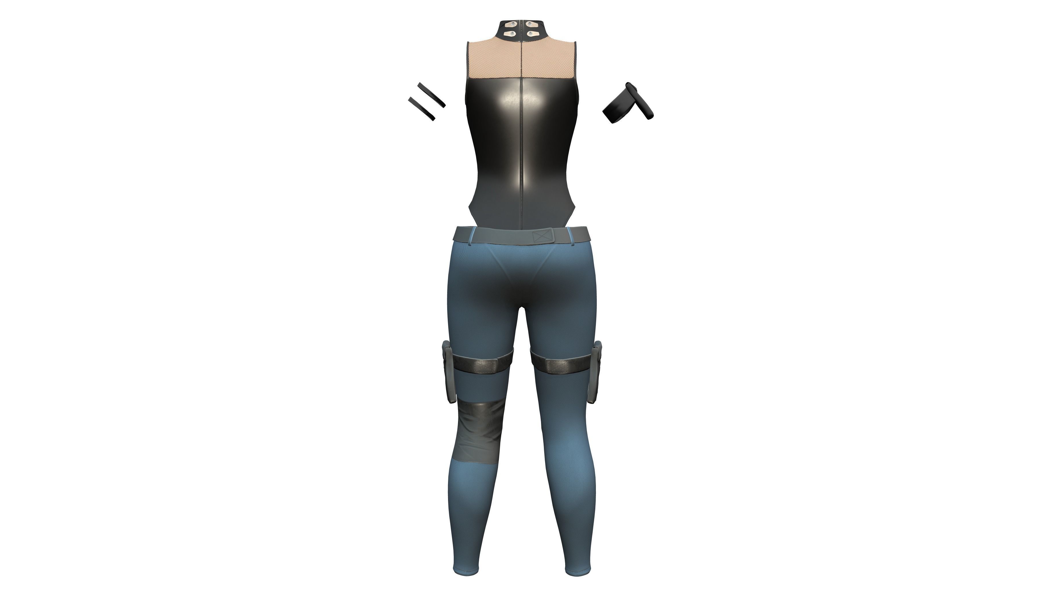 3D model Anime Outfit Corset Romper Suit With Leggings VR / AR / low ...