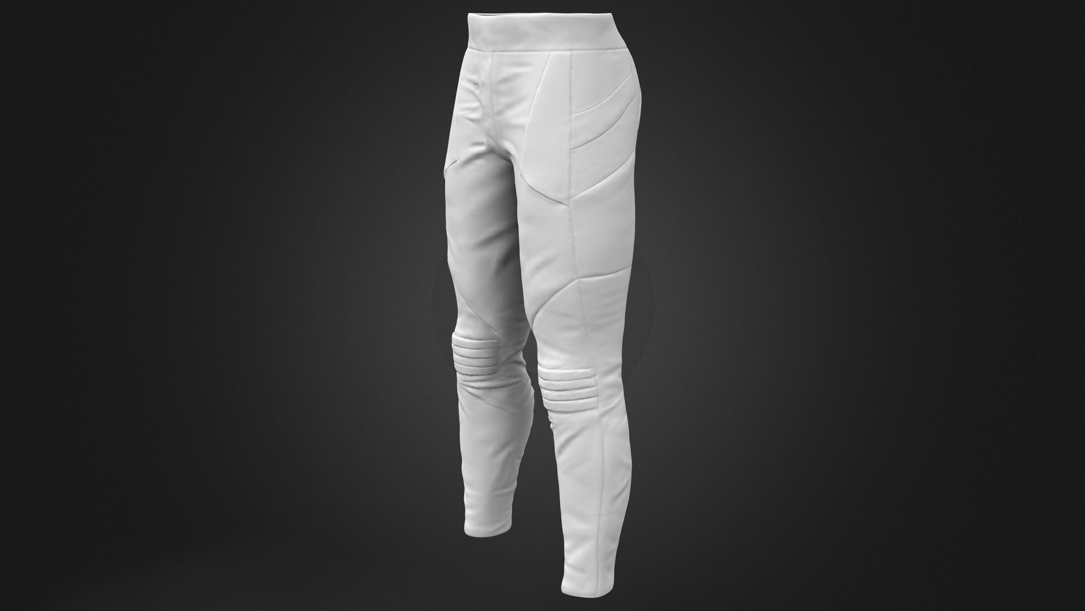 3D model Male Black Leather Futuristic Dystopian Rider Pants VR / AR ...