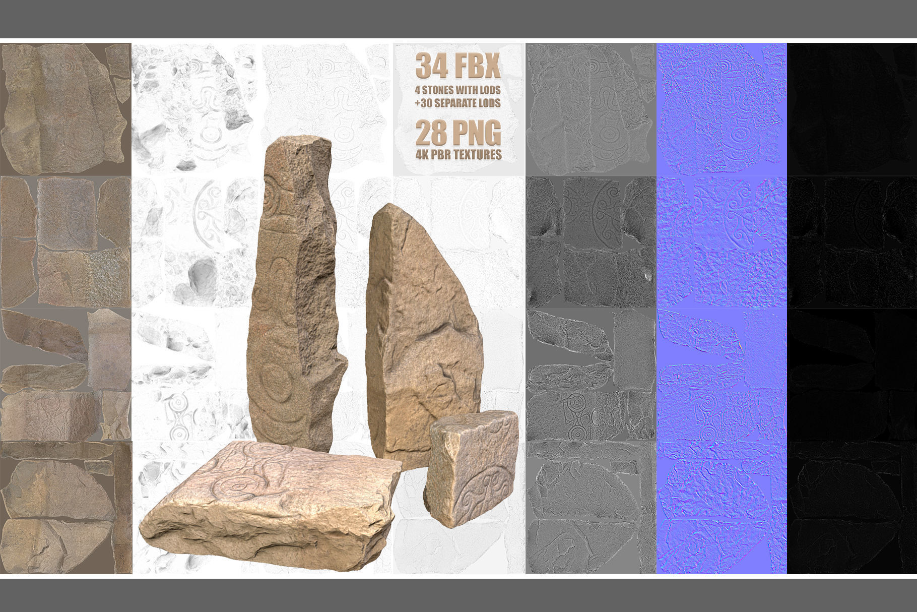 3D model Desert Anchient Art Stones VR / AR / low-poly | CGTrader