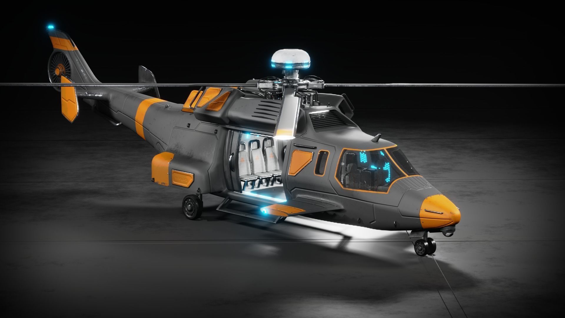 3D model Sci-fi Helicopter VR / AR / low-poly | CGTrader