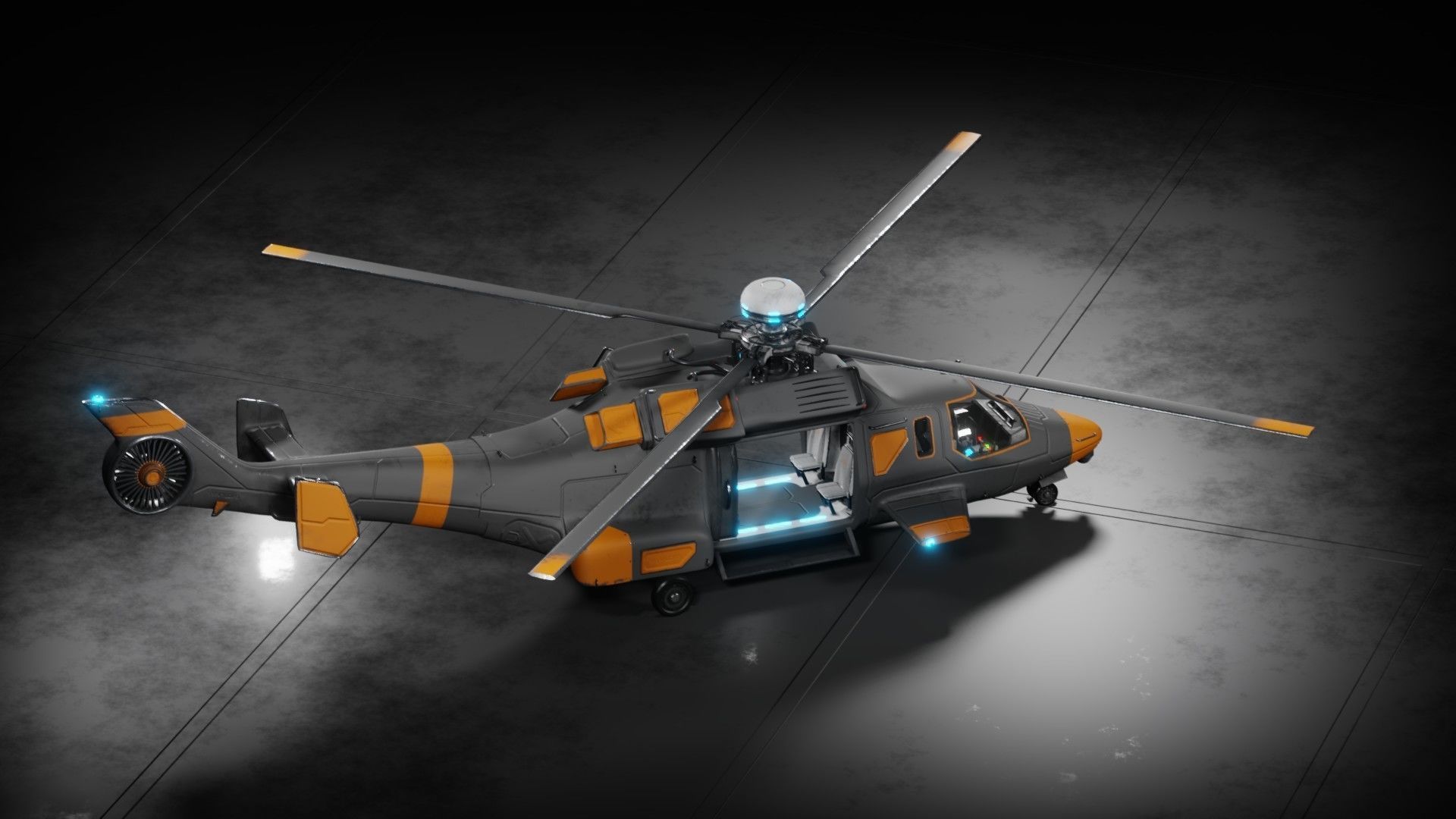3D model Sci-fi Helicopter VR / AR / low-poly | CGTrader