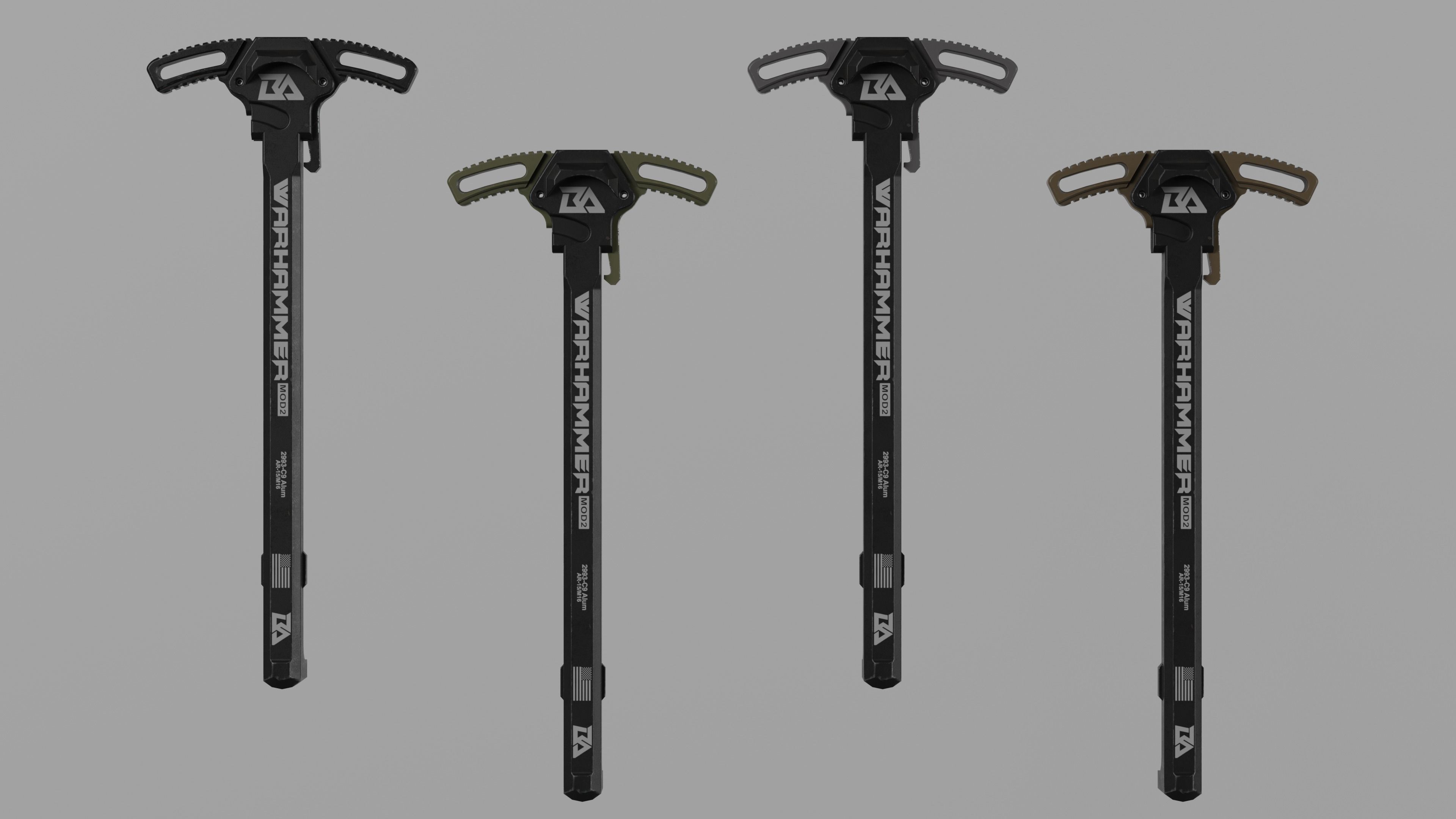 3D model Ambidextrous Mod2 - AR-15 Charging Handle - LOW POLY VR / AR ...