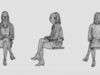 3D model Business woman sitting and looking - photorealistic 3D scan VR ...