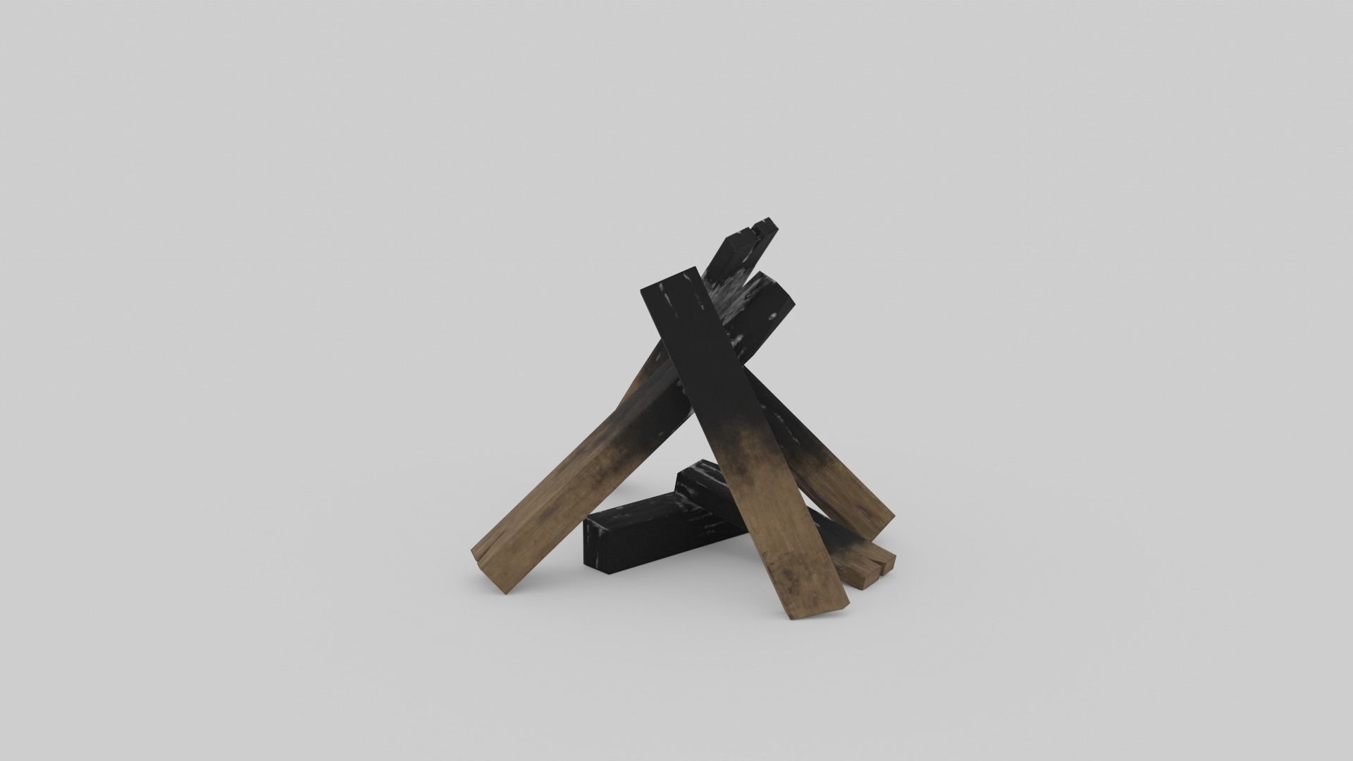 3D model Extinguished Campfire Low Poly VR / AR / low-poly | CGTrader