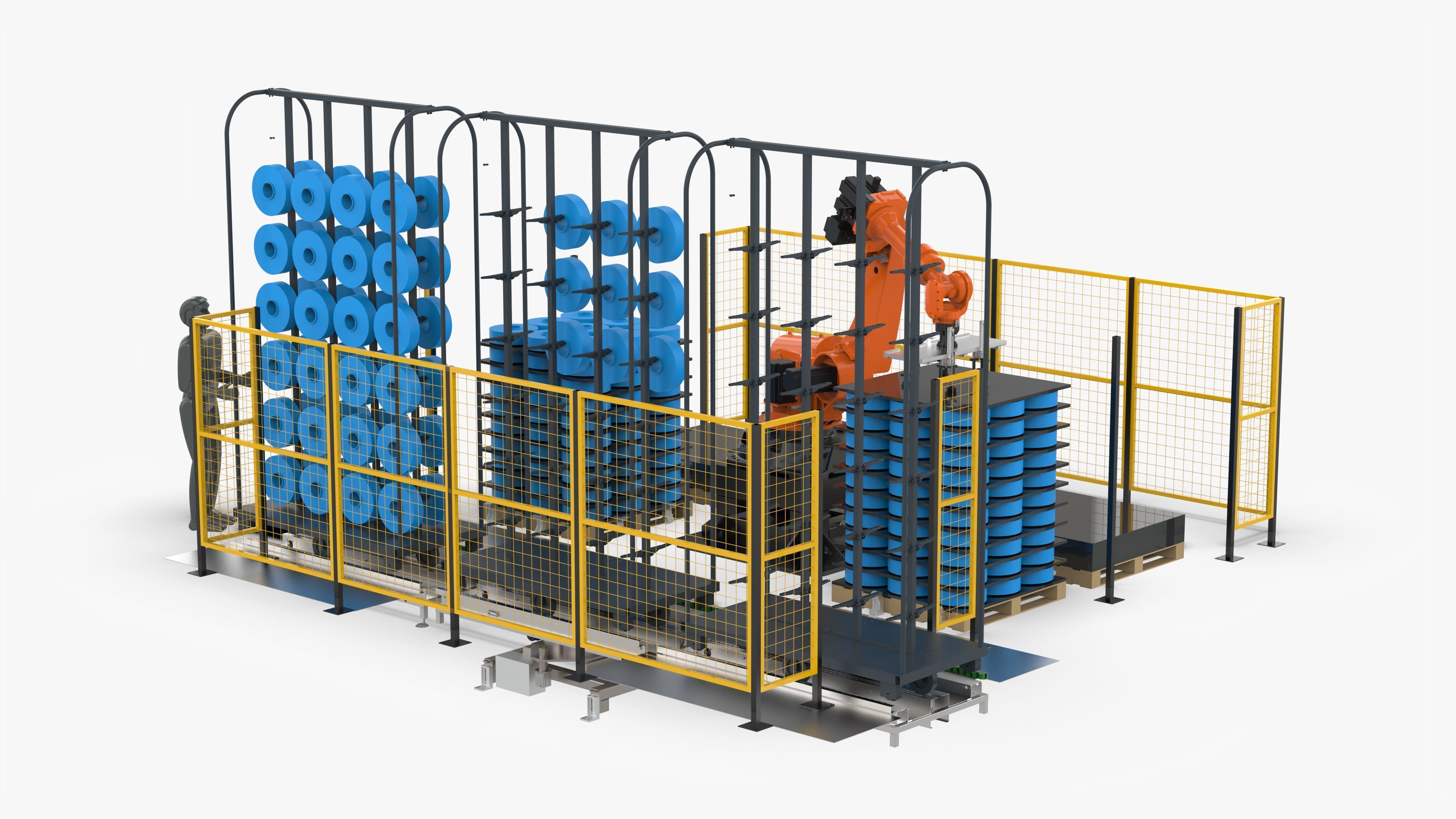 Automatic Robot Bobbin Loading Workstation 3D model | CGTrader