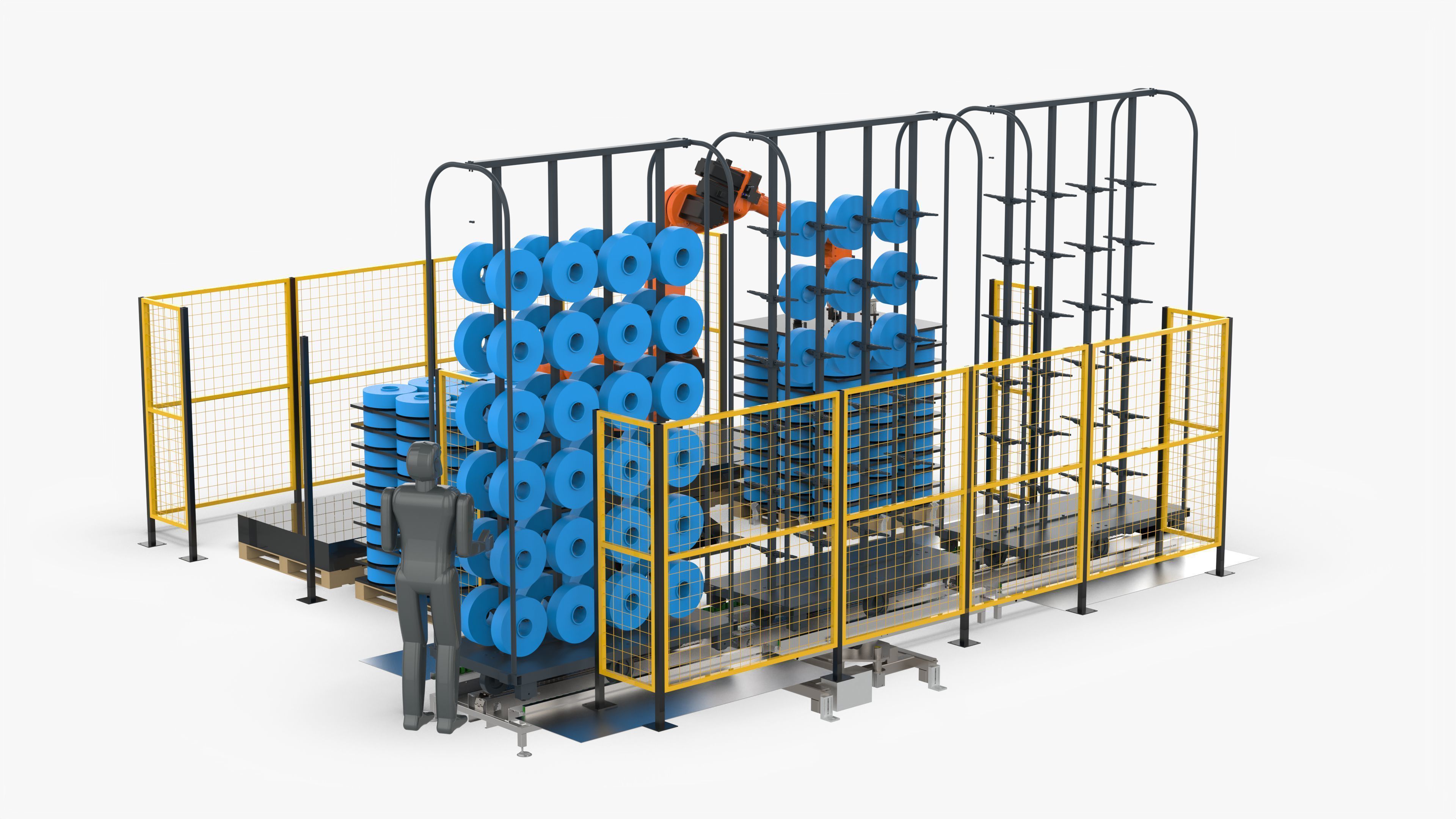 Automatic Robot Bobbin Loading Workstation 3D model | CGTrader