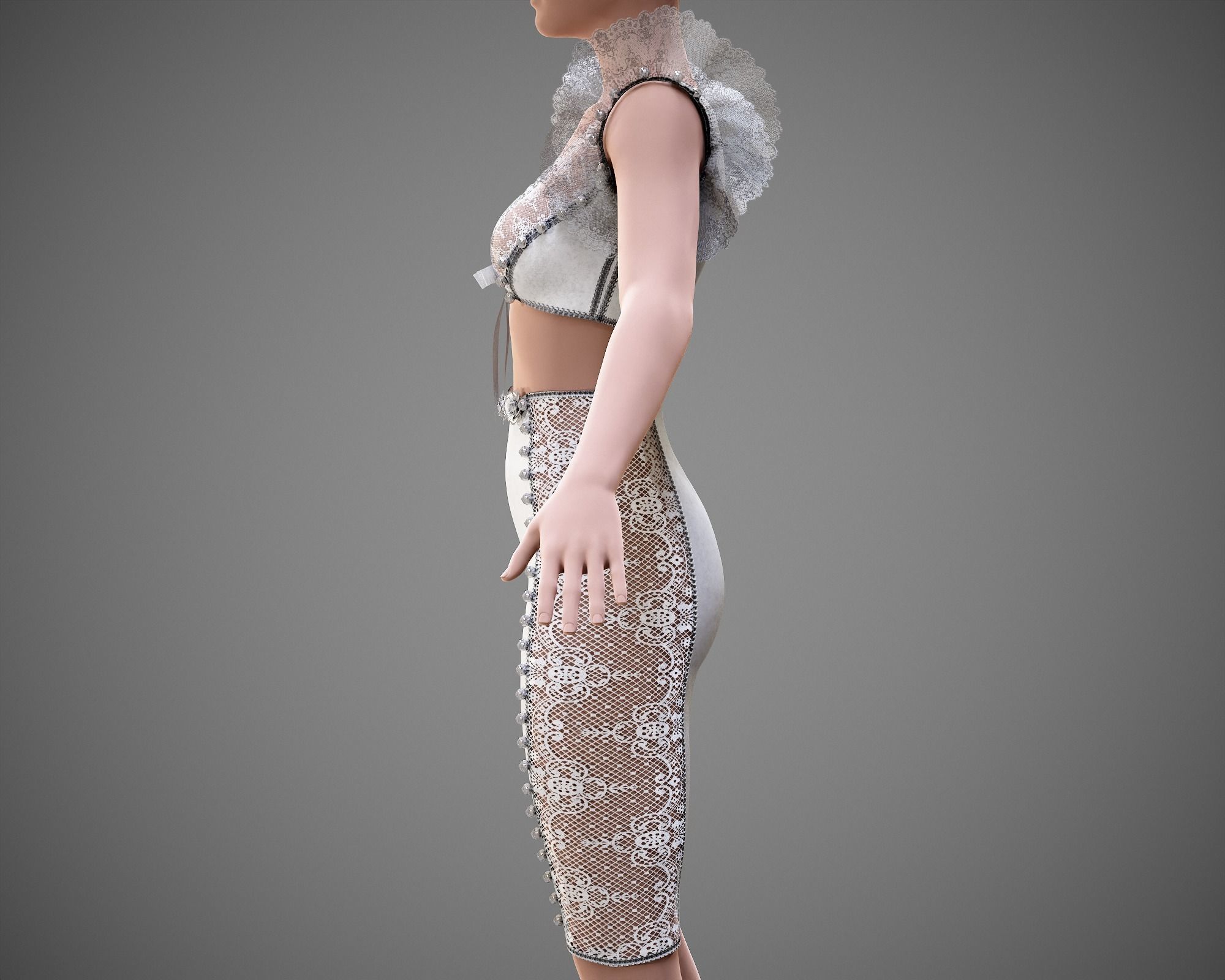 3D model low poly -marvelous designer -obj-fbx-blender-pbr textures VR / AR / low-poly | CGTrader