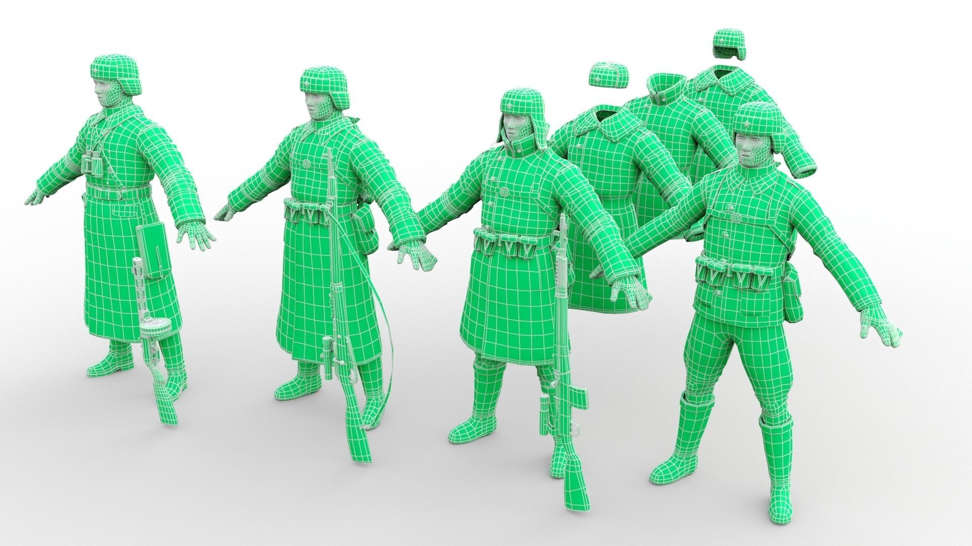 3D model infantry USSR VR / AR / low-poly | CGTrader