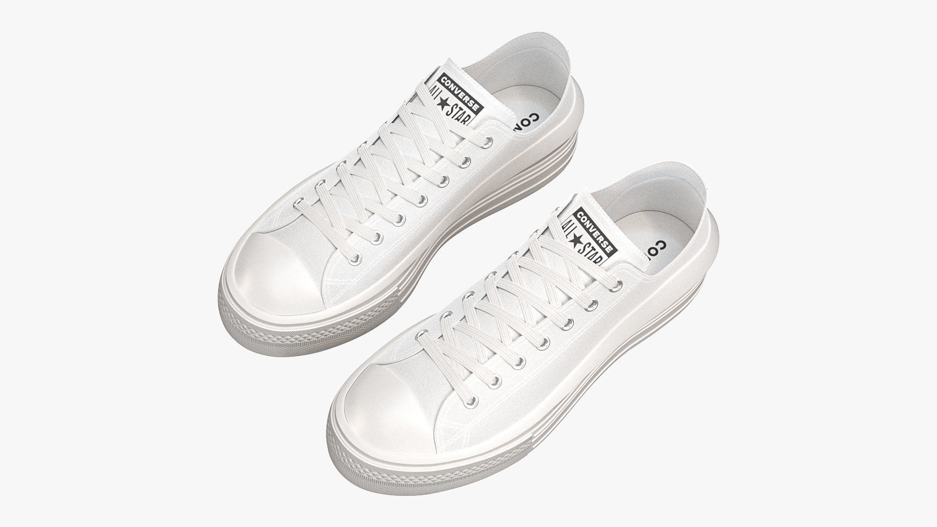 Chuck Taylor All Star Move Platform Low Top White 3D model | CGTrader