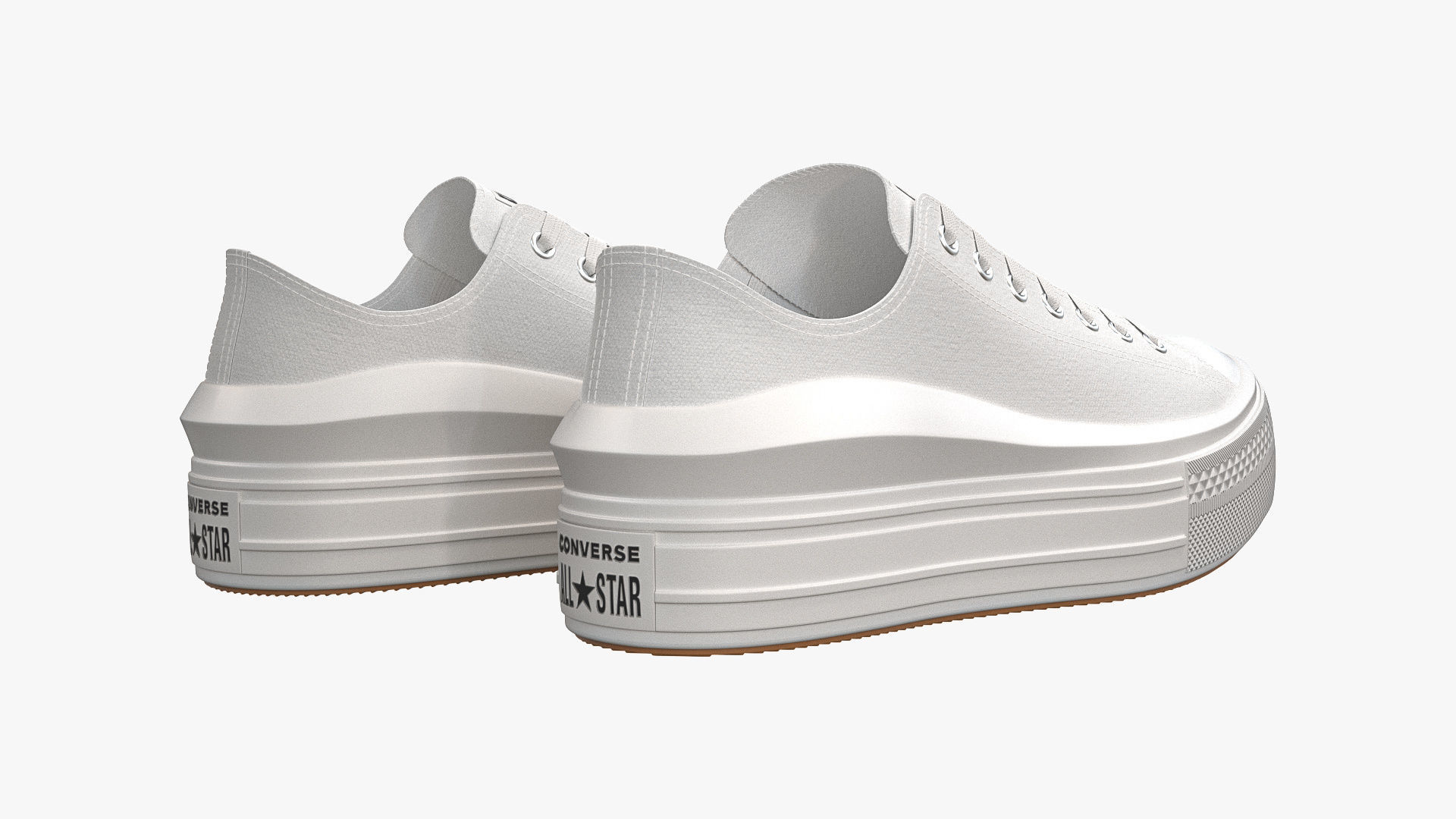 Chuck Taylor All Star Move Platform Low Top White 3D model | CGTrader