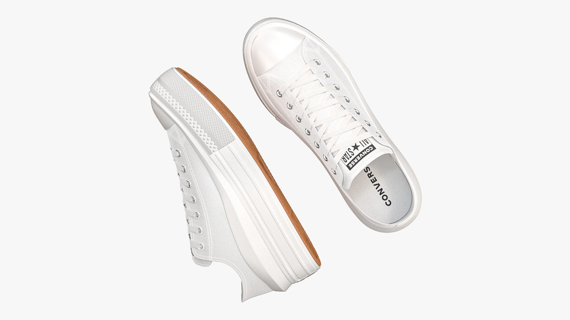 Chuck Taylor All Star Move Platform Low Top White 3D model | CGTrader