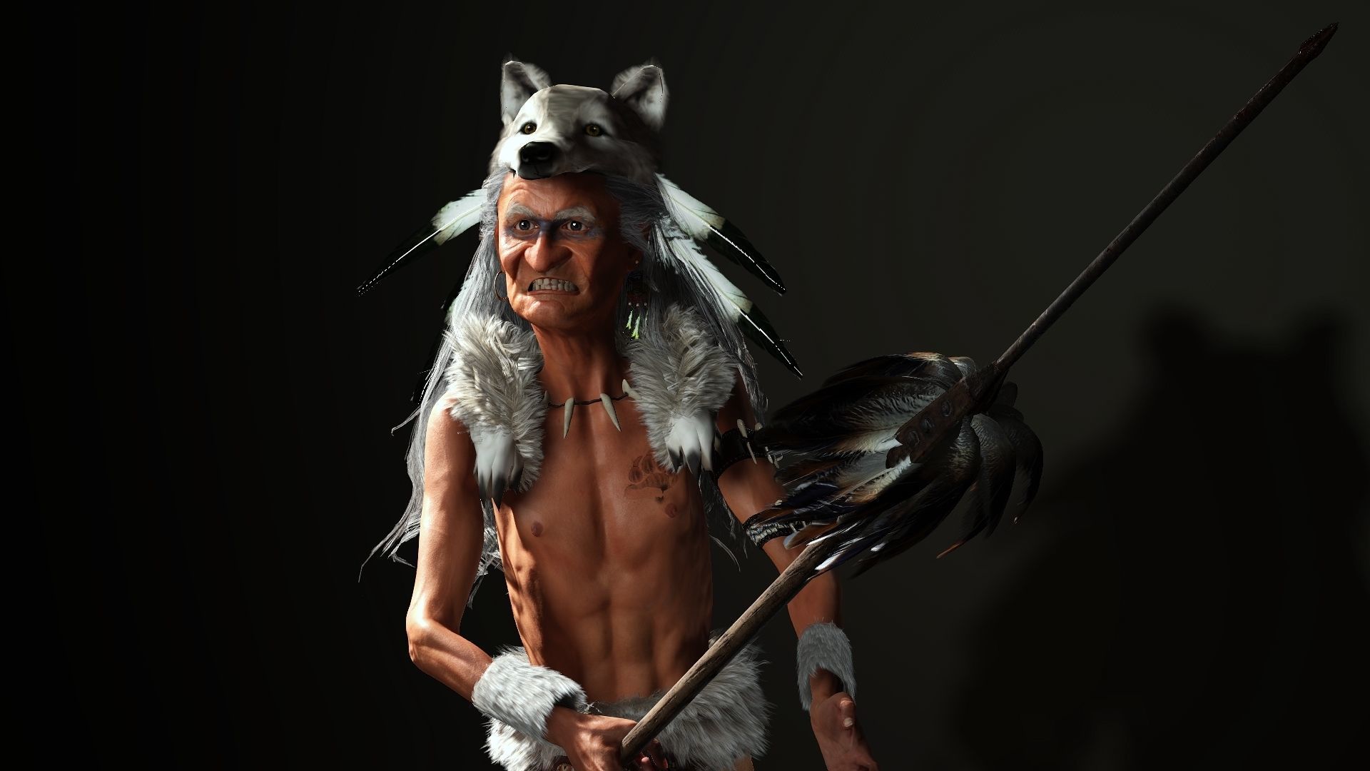 old red indian High quality character full Rigged and Animated 3D model ...