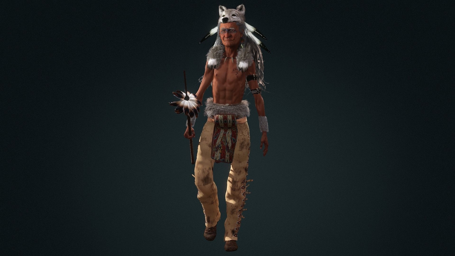 old red indian High quality character full Rigged and Animated 3D model ...