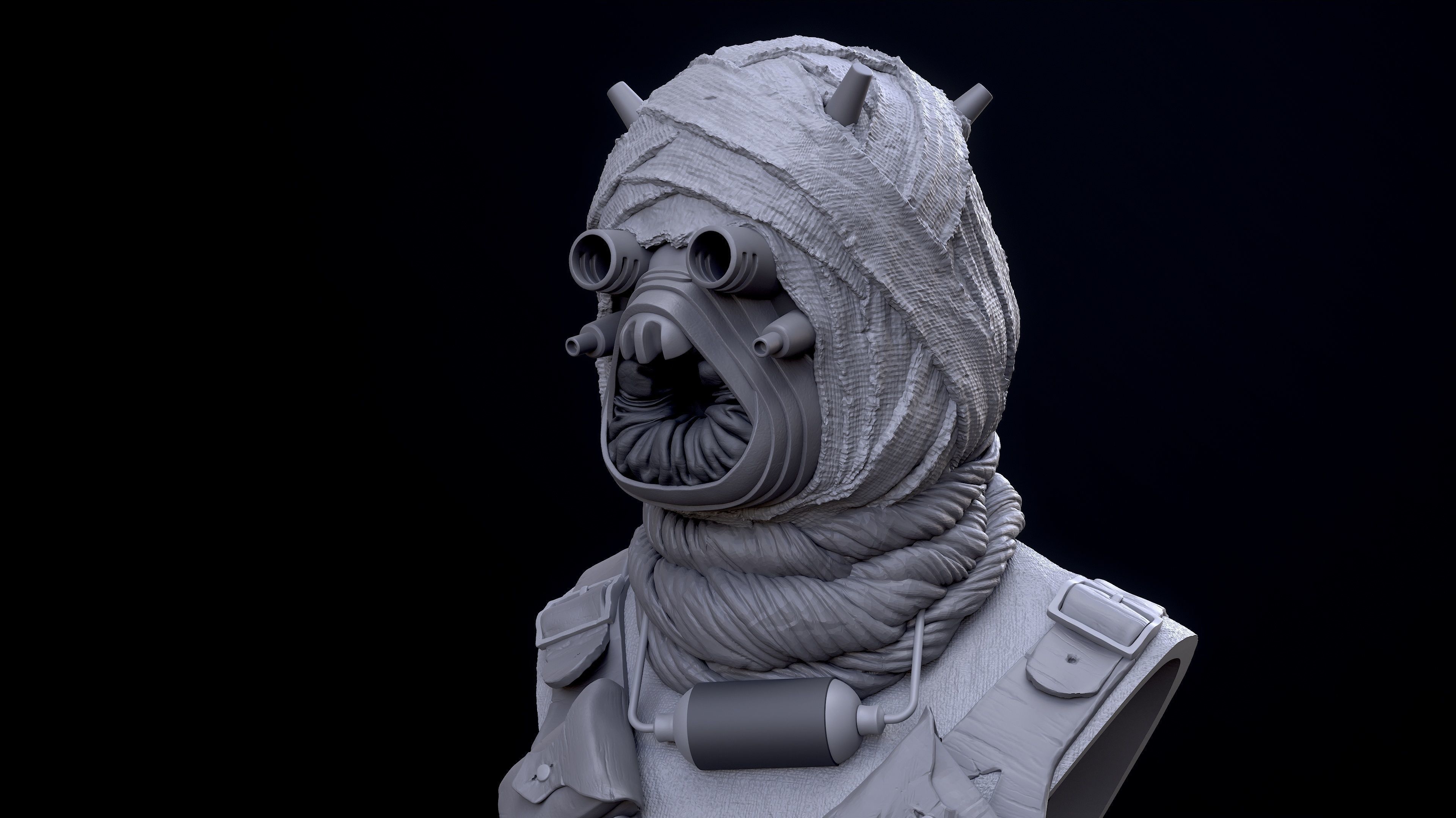 Tusken Raider Bust 3D model 3D printable | CGTrader
