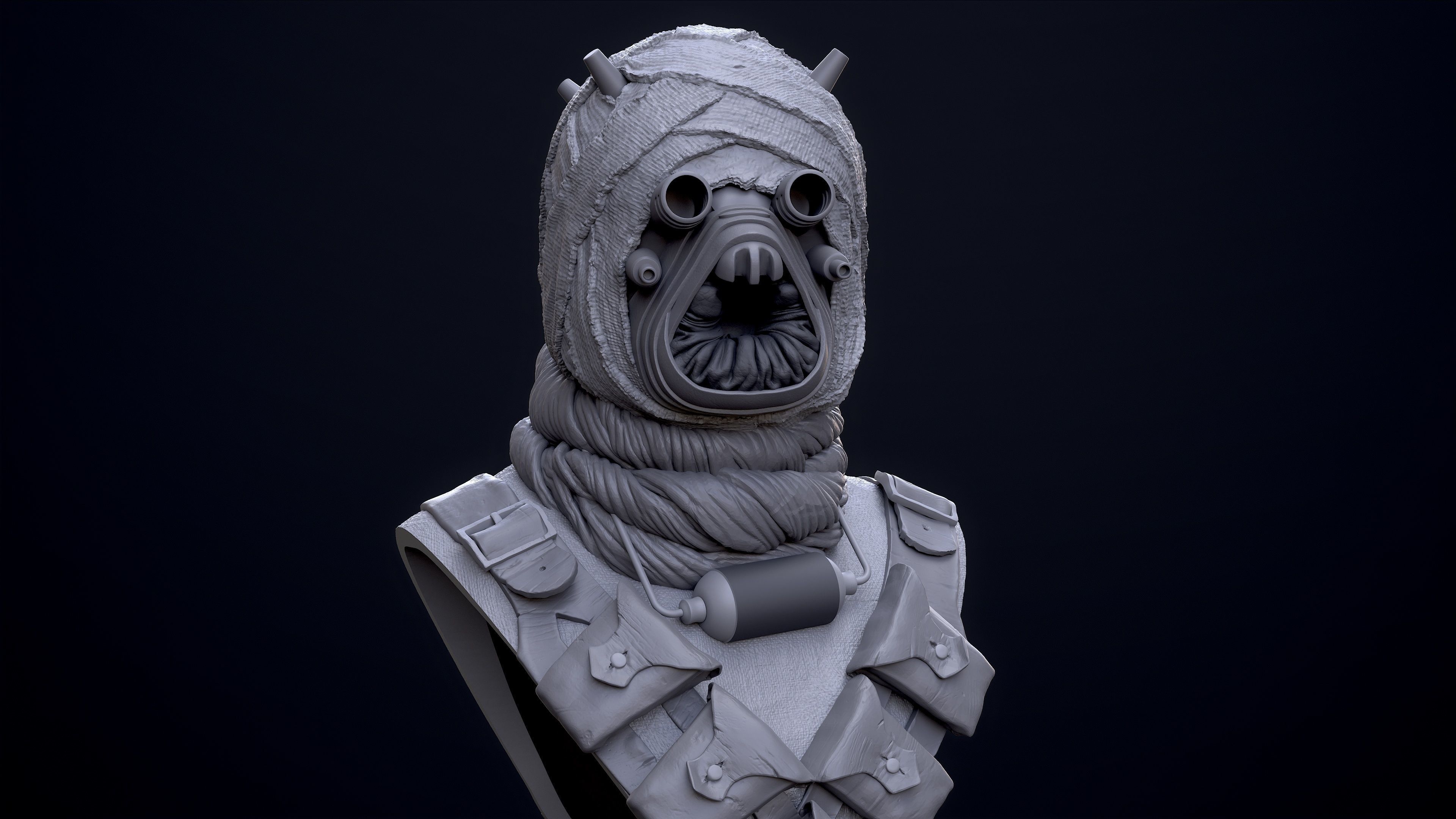 Tusken Raider Bust 3D model 3D printable | CGTrader