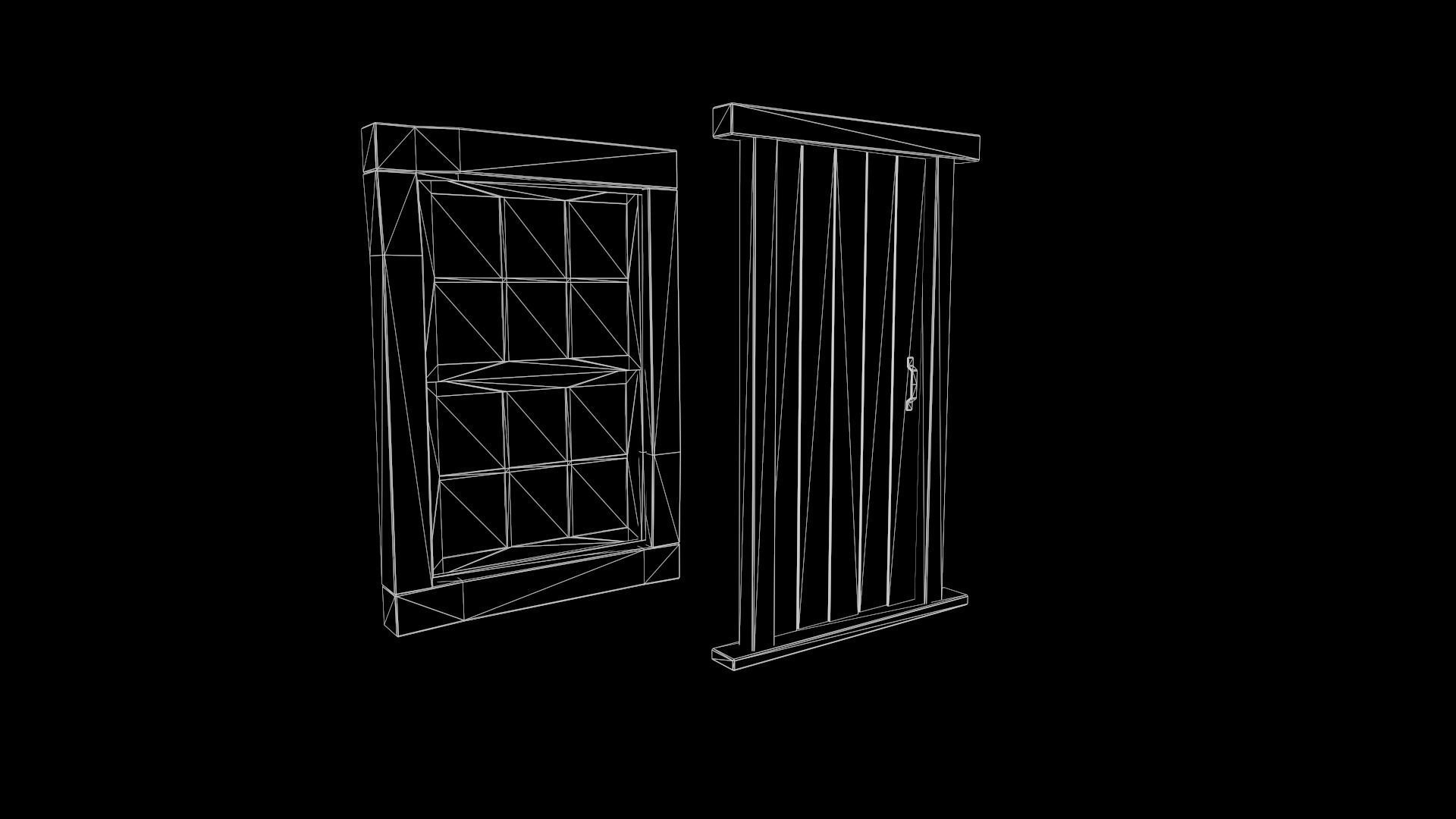 Stylized Door and Window free VR / AR / low-poly 3D model | CGTrader