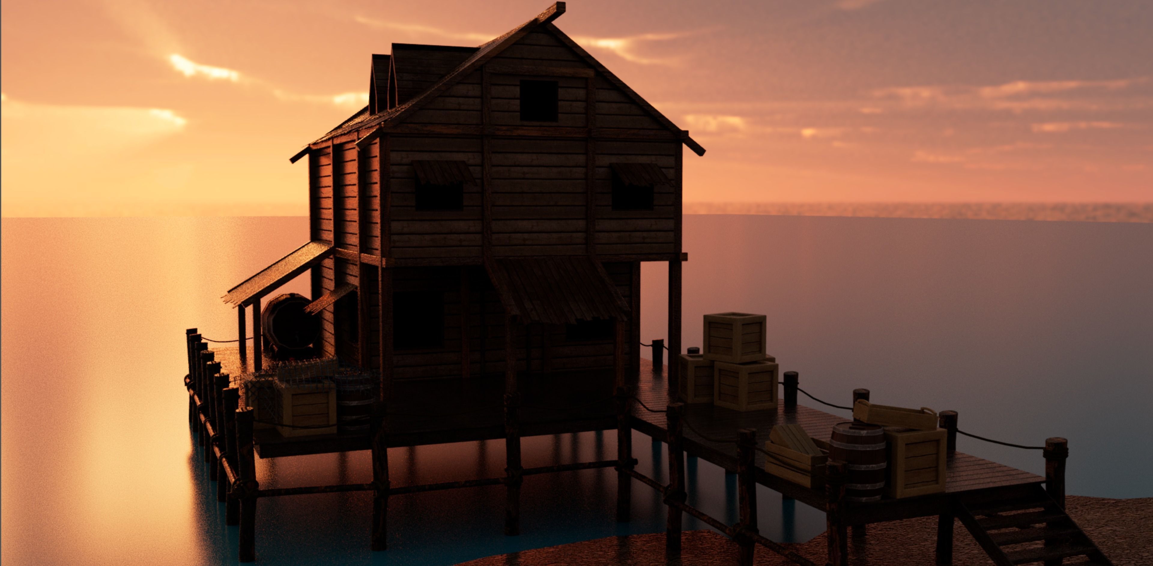 3D model Deck hut VR / AR / low-poly | CGTrader