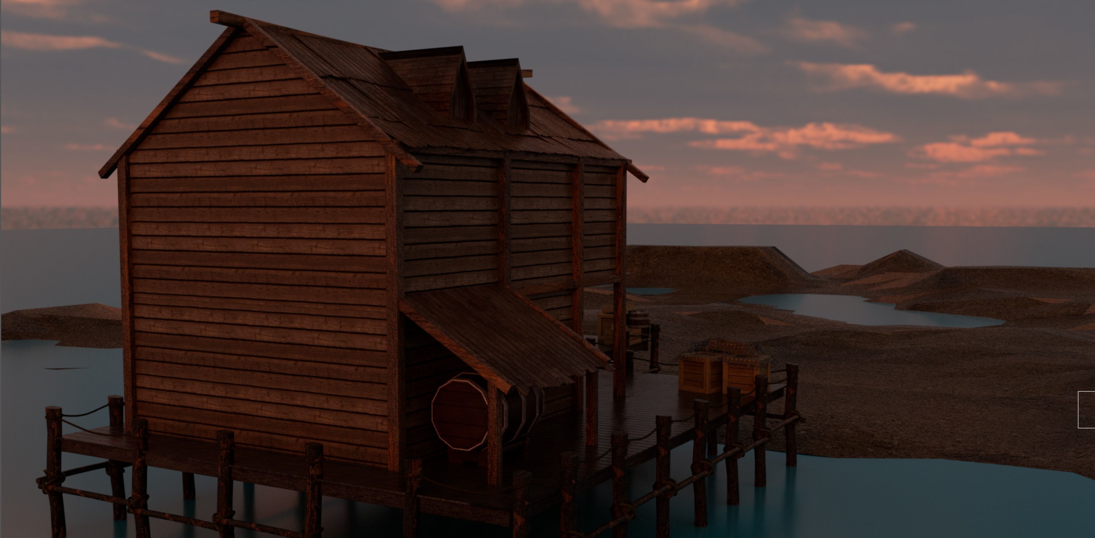 3D model Deck hut VR / AR / low-poly | CGTrader