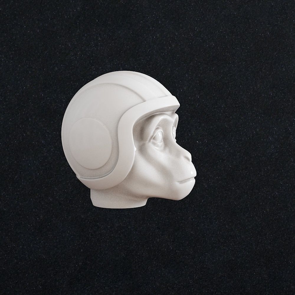 Monkey Head in a helmet 3D model 3D printable | CGTrader