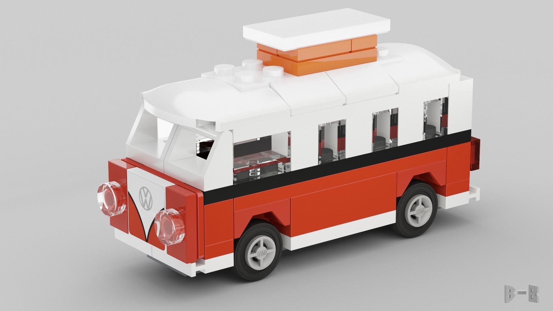 LEGO CREATOR VW T1 Campervan 40079 free 3D model rigged | CGTrader