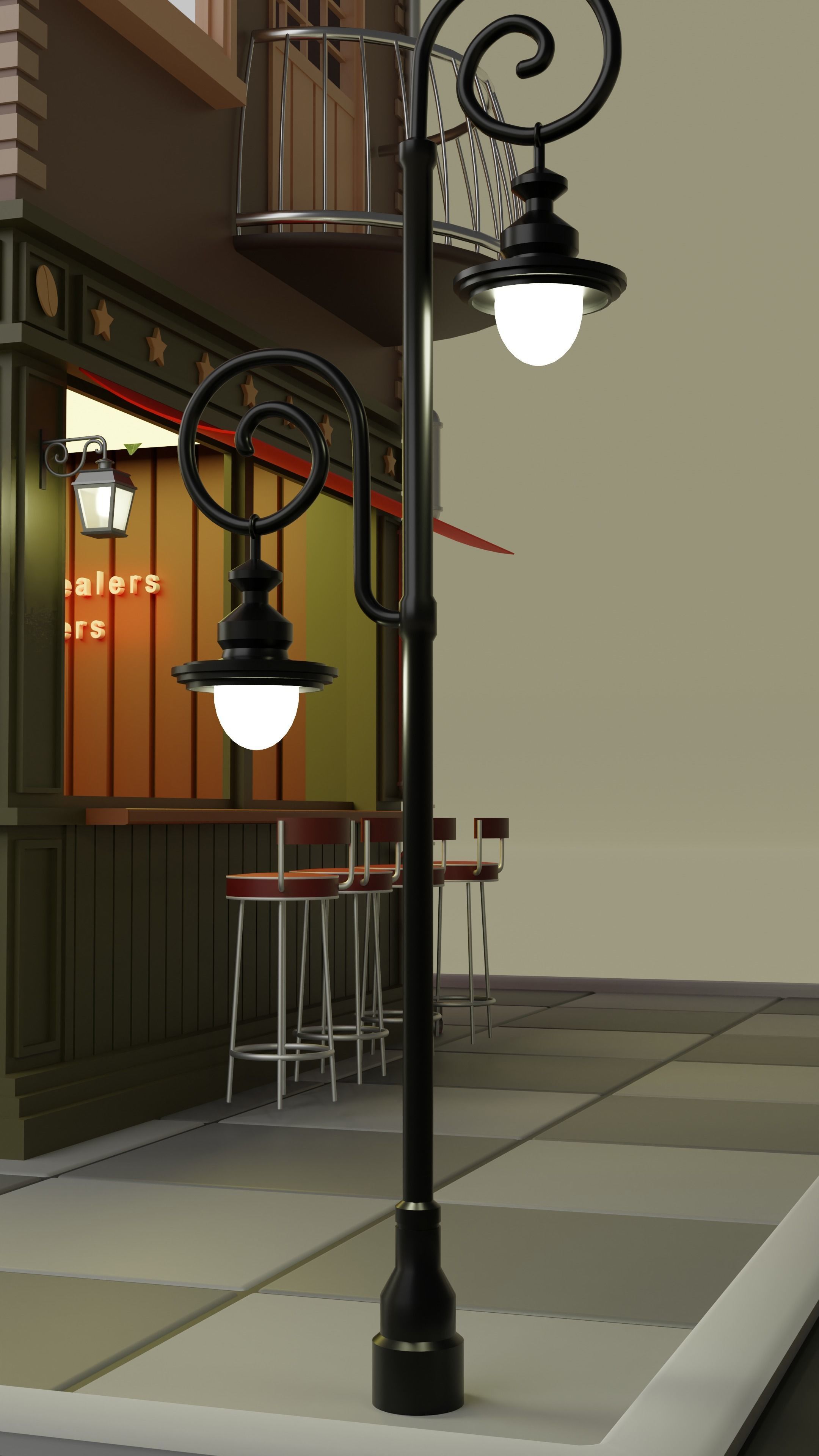 3D model Vintage Street Lamps VR / AR / low-poly | CGTrader