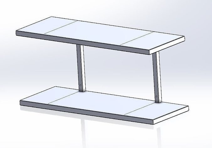 two-level stainless steel shelf 3D model | CGTrader