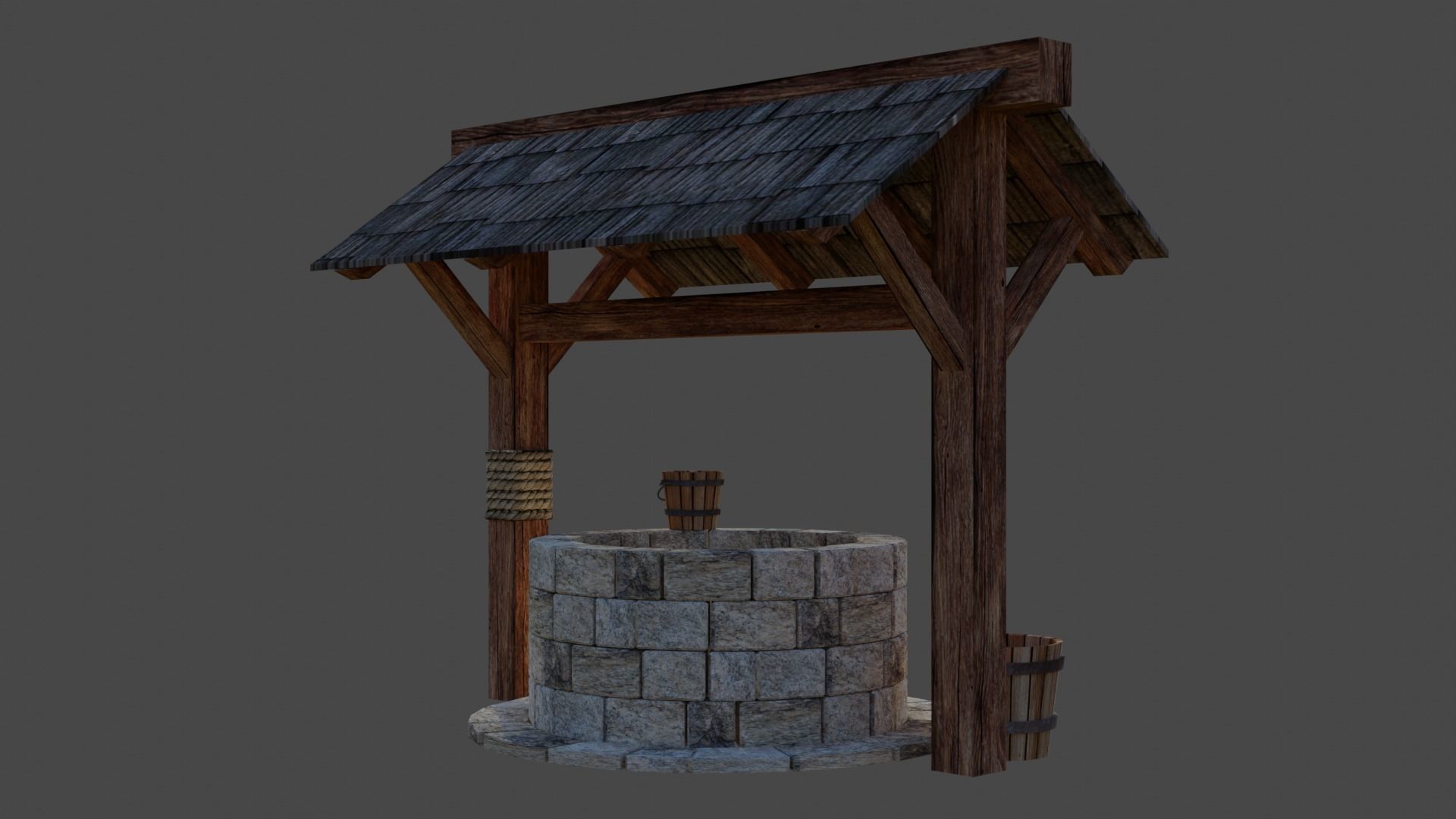 3D model Low Poly Medieval Well VR / AR / low-poly | CGTrader