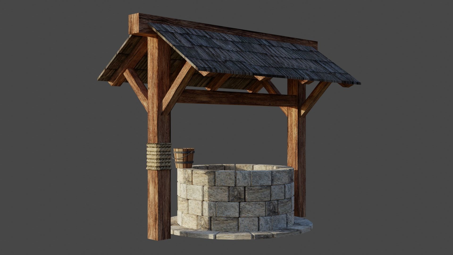 3D model Low Poly Medieval Well VR / AR / low-poly | CGTrader