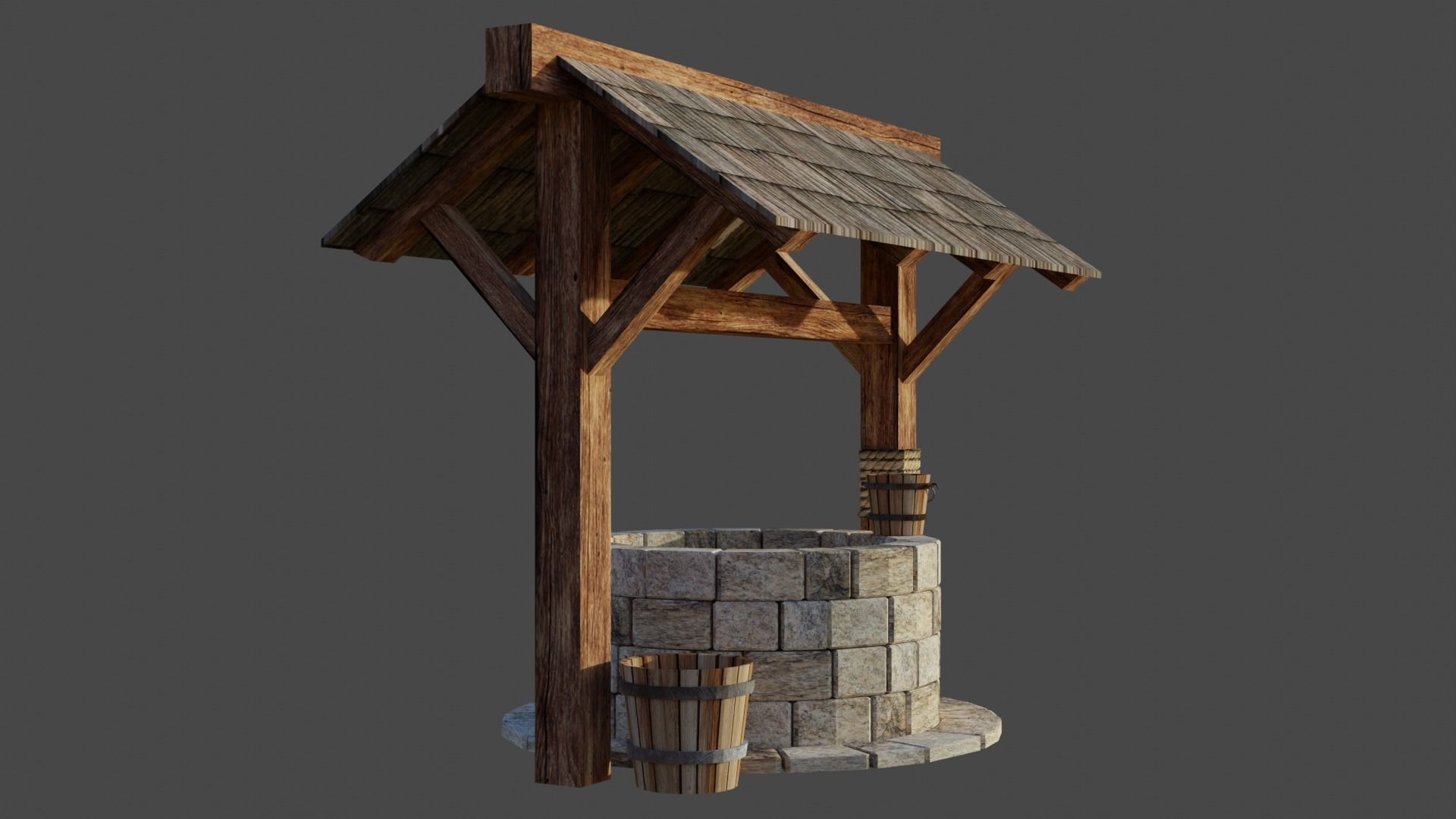 3D model Low Poly Medieval Well VR / AR / low-poly | CGTrader