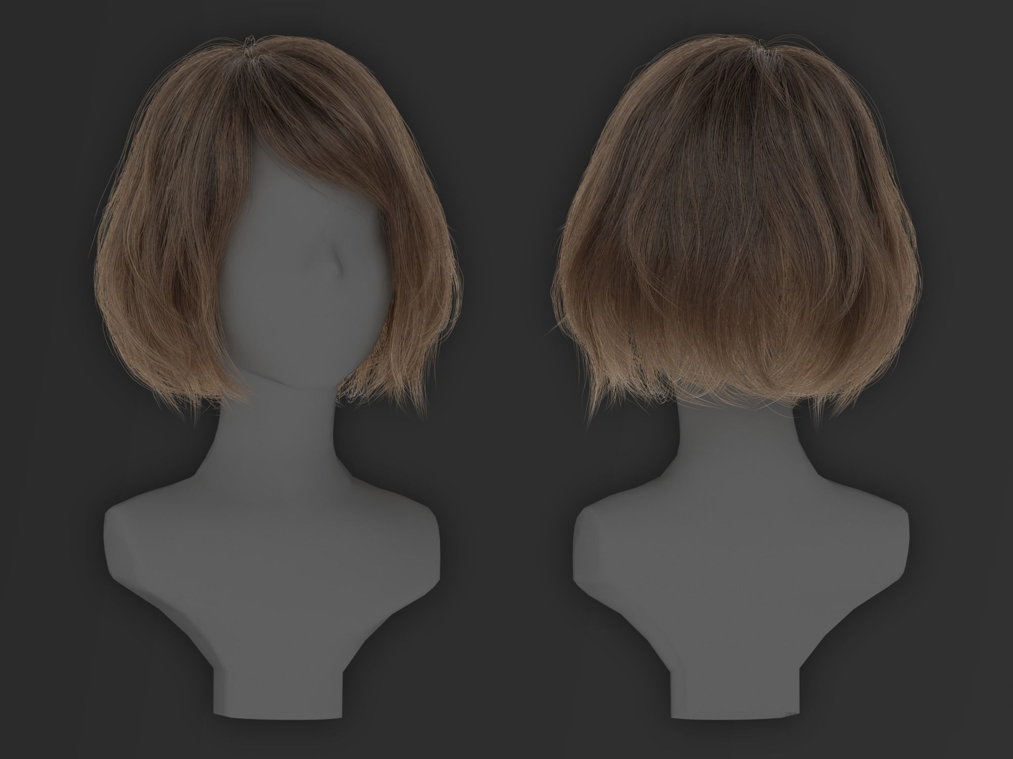 3D model Game Hair - Metahuman- Realistic Hairstyle - Ashley VR / AR ...