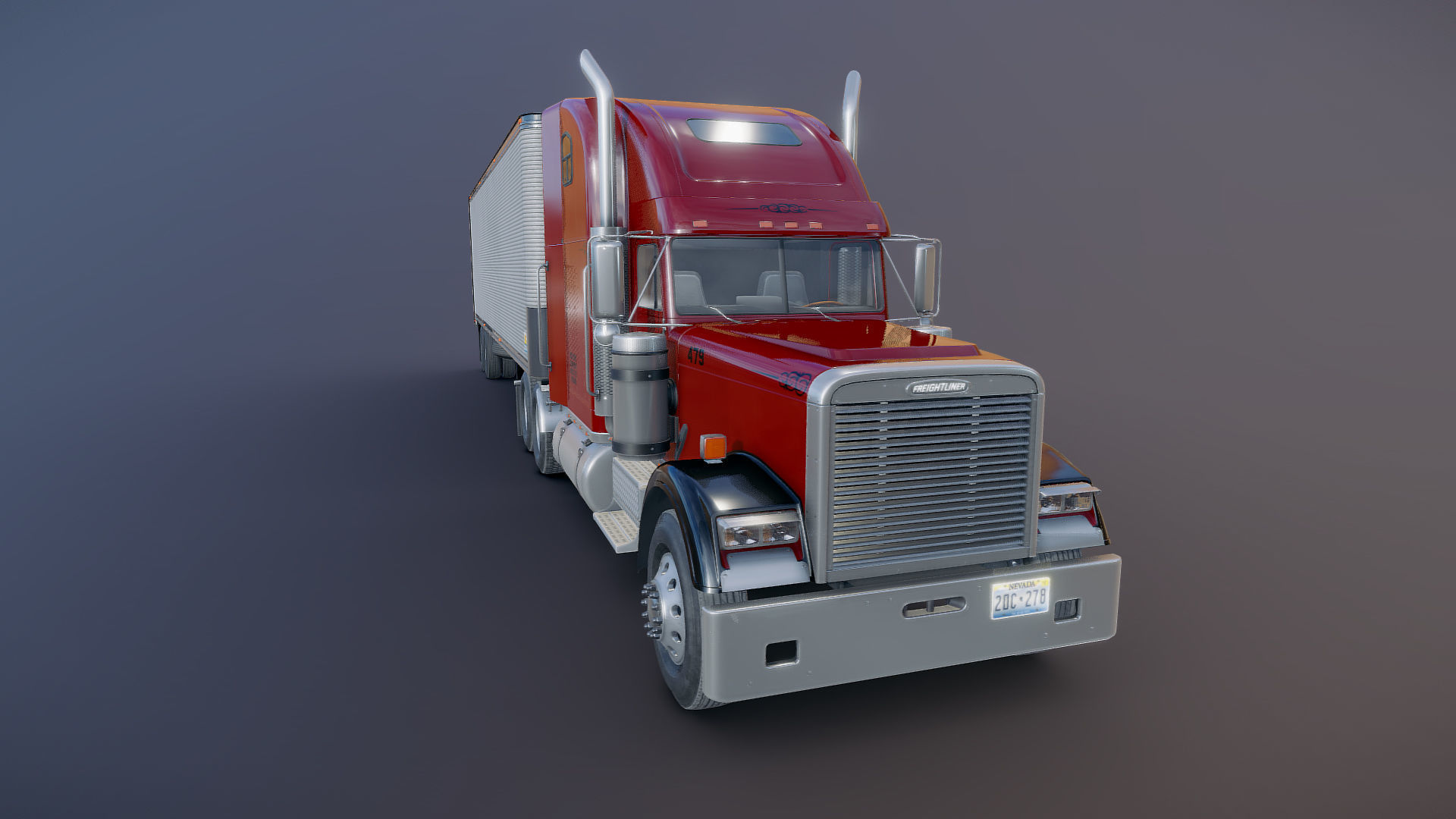 3D model Freightliner Classic XL dryvan semitruck VR / AR / low-poly ...