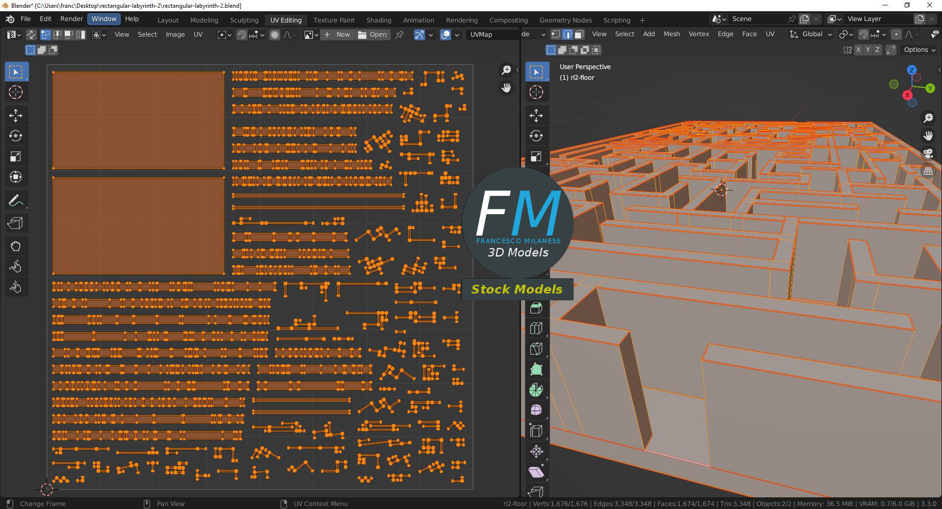 Rectangular labyrinth 2 3D model | CGTrader