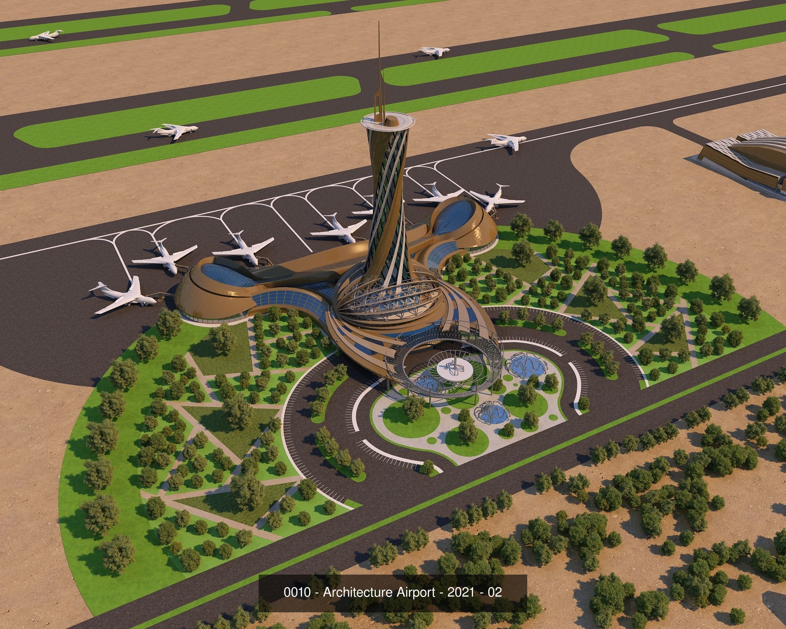 10 Full Scenes Projects - Architecture Airports - Big Bundle 3D Model ...