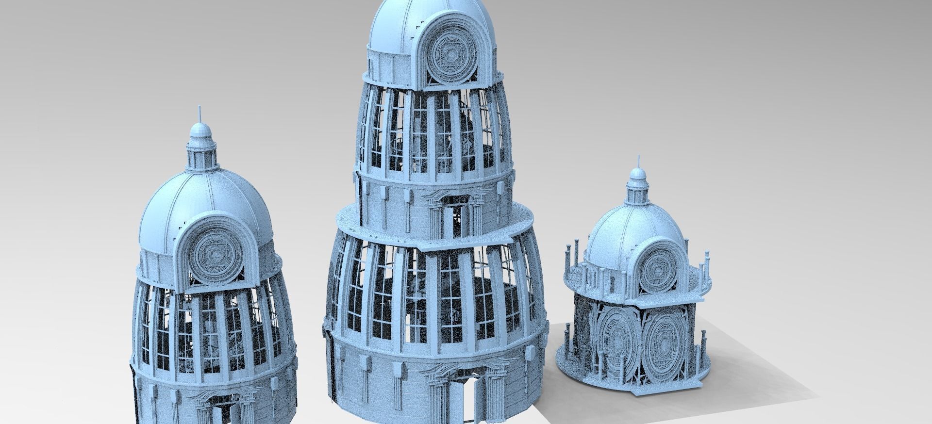 Occult observatory Tower With spiral stairs 3 designs 3D model | CGTrader