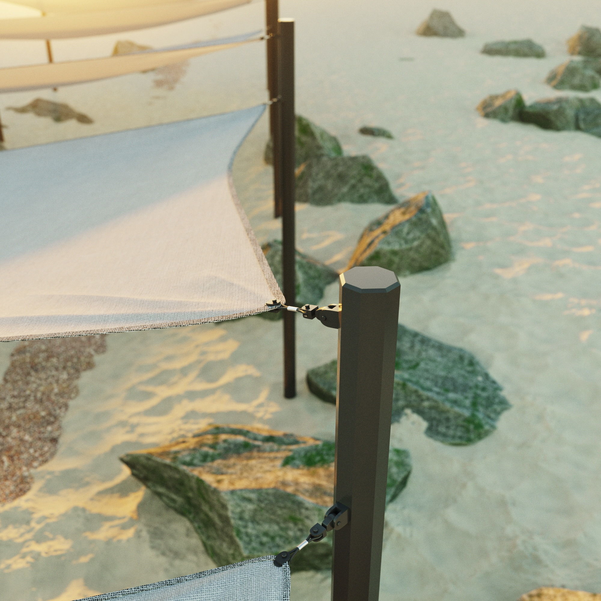 Shade Canopy vs rocks and sand 3D model | CGTrader