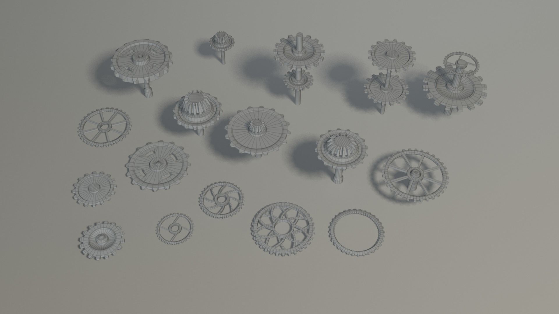 3D model Gears and tubes VR / AR / low-poly | CGTrader