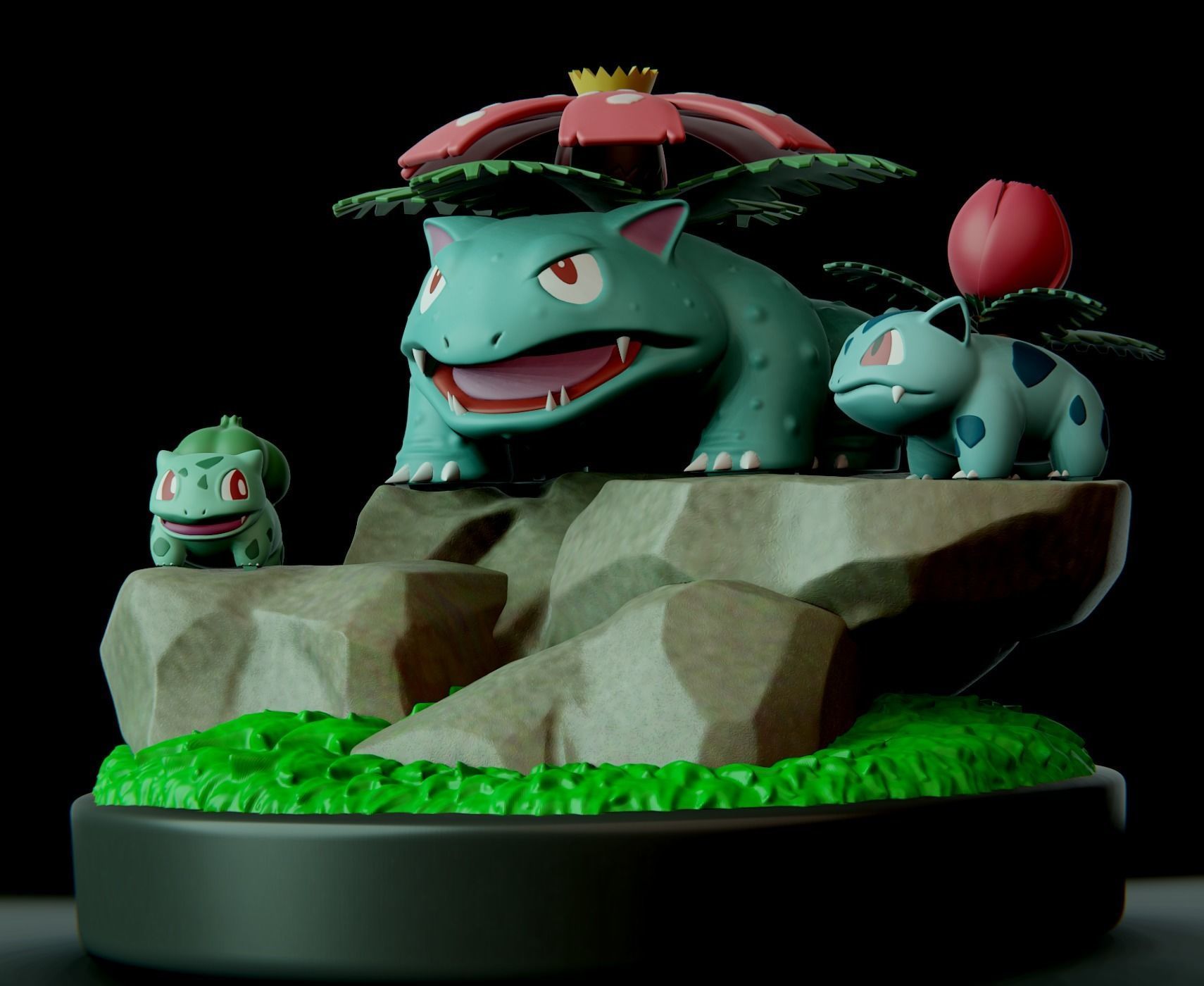 Bulbasaur Evolution 3D model 3D printable | CGTrader