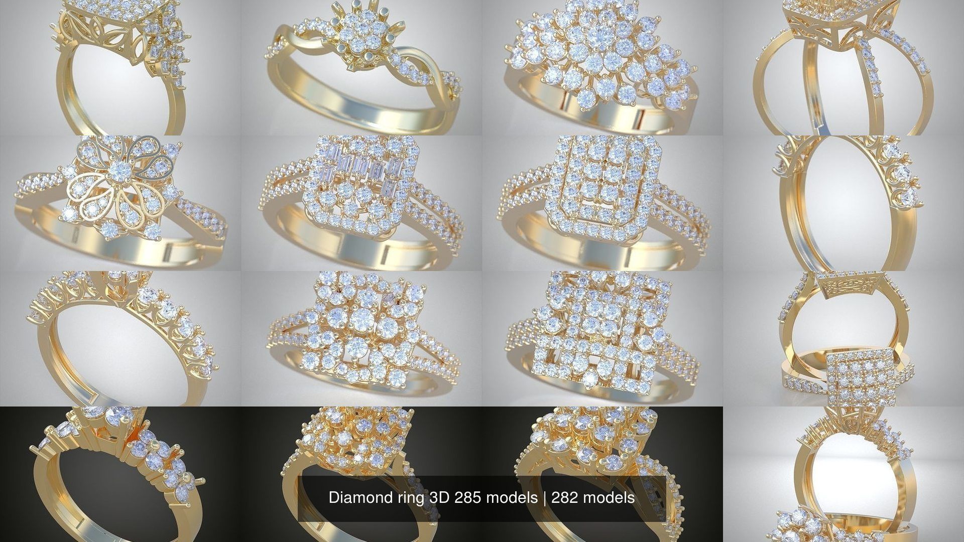 Diamond ring 3D 285 models 3D Model Collection | CGTrader