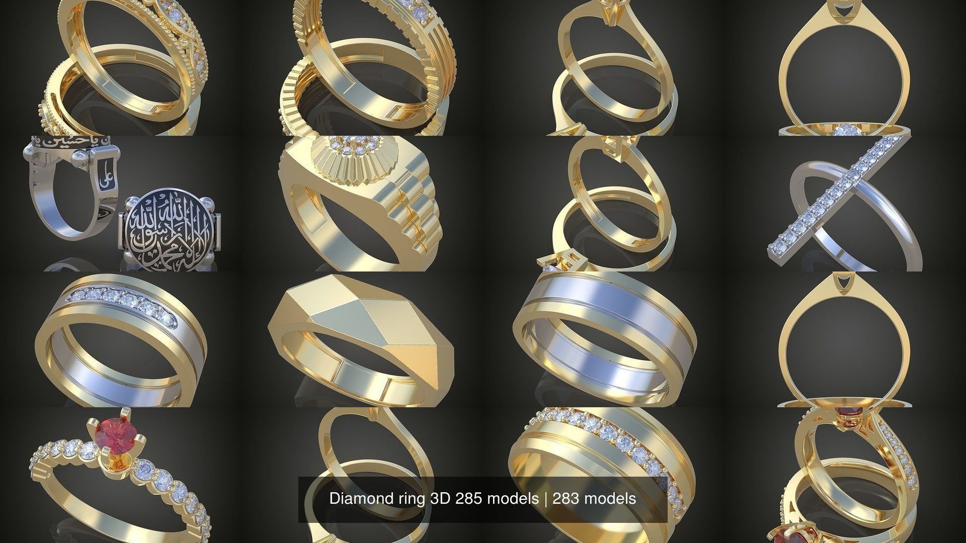 Diamond ring 3D 285 models 3D Model Collection | CGTrader