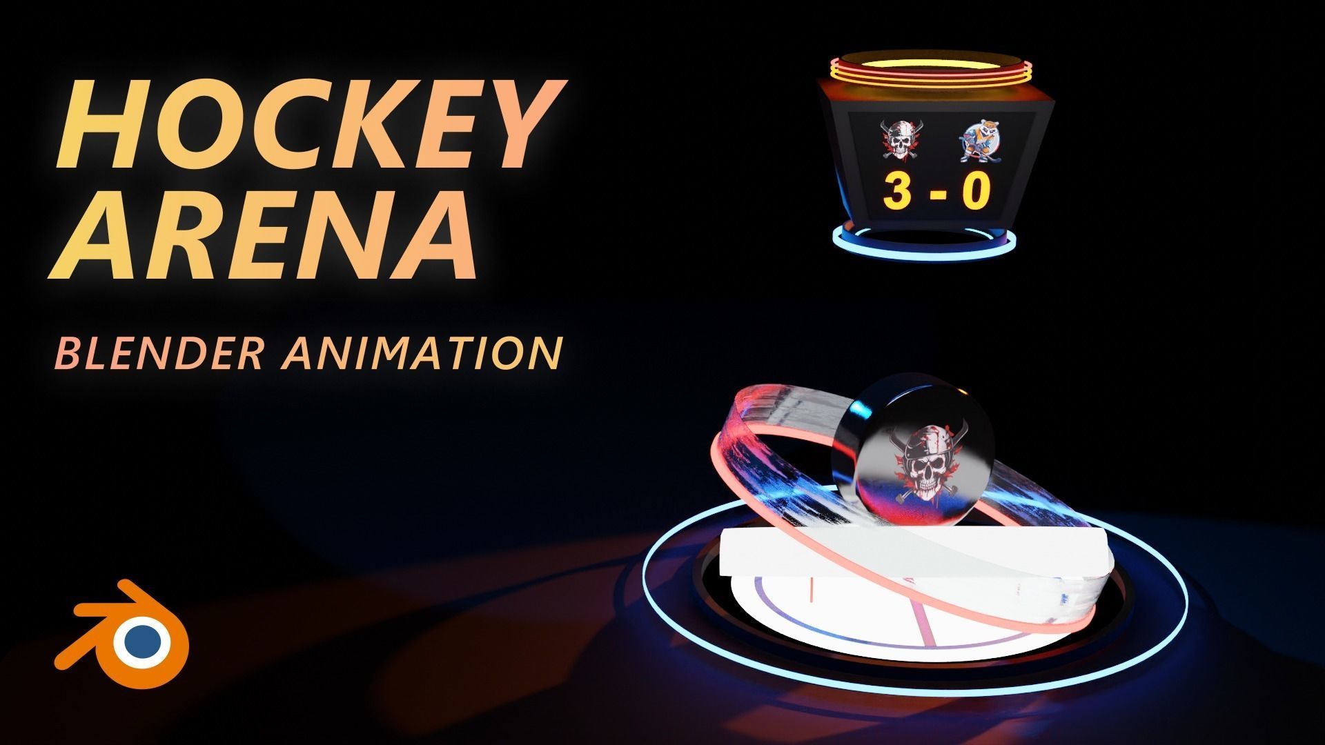 Hockey mini arena Blender animation template 3D model animated | CGTrader