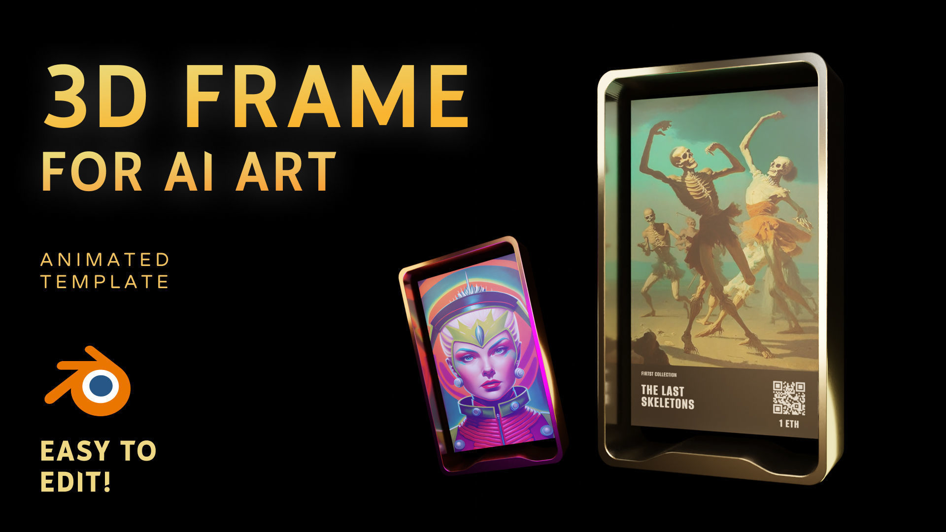 3d Frame for AI art Blender template 3D model animated | CGTrader