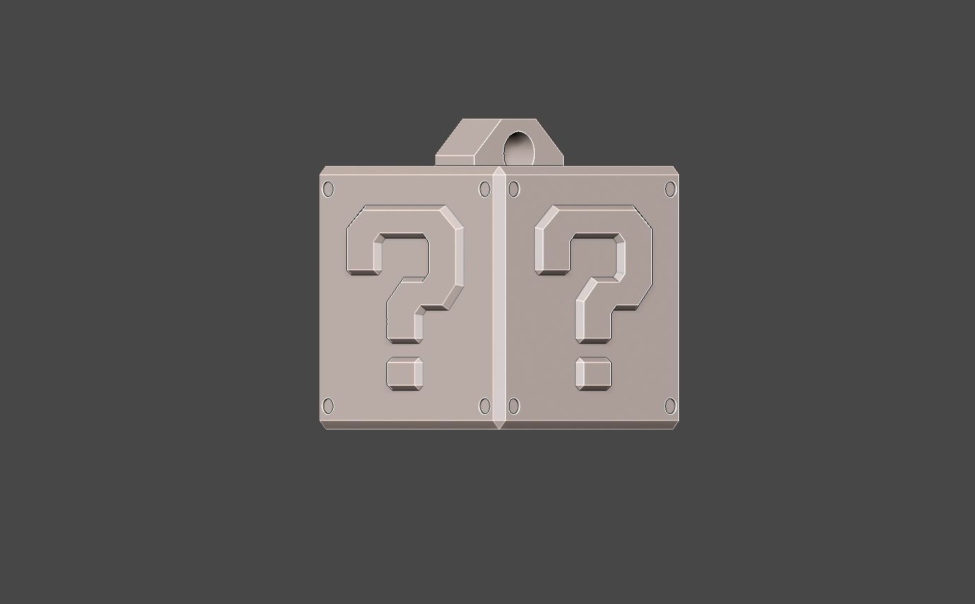 Question block keychain free free 3D model 3D printable | CGTrader