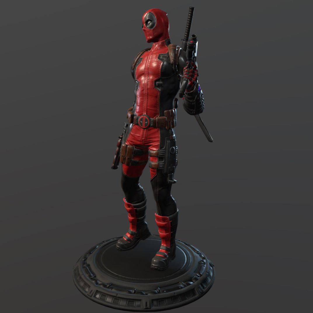 Deadpool Statues 3D Model Ready to Print STL 3D model 3D printable ...